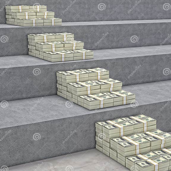 Money stair stock illustration. Illustration of pile - 58467400
