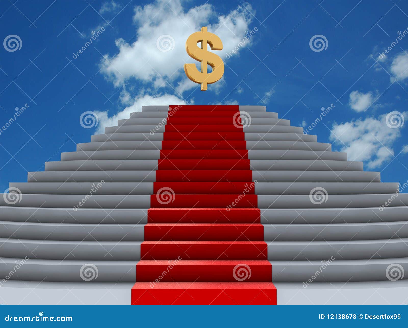 Money stairs stock illustration. Illustration of white - 12138678