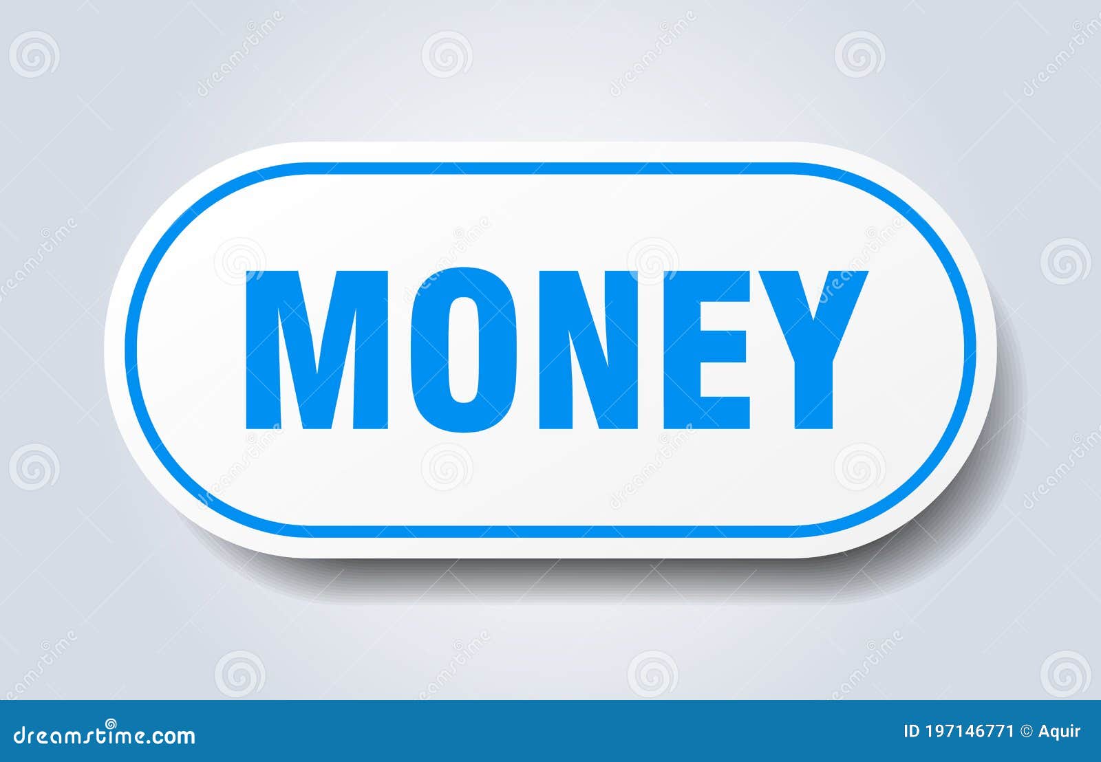 Money sticker. stock vector. Illustration of rounded - 197146771