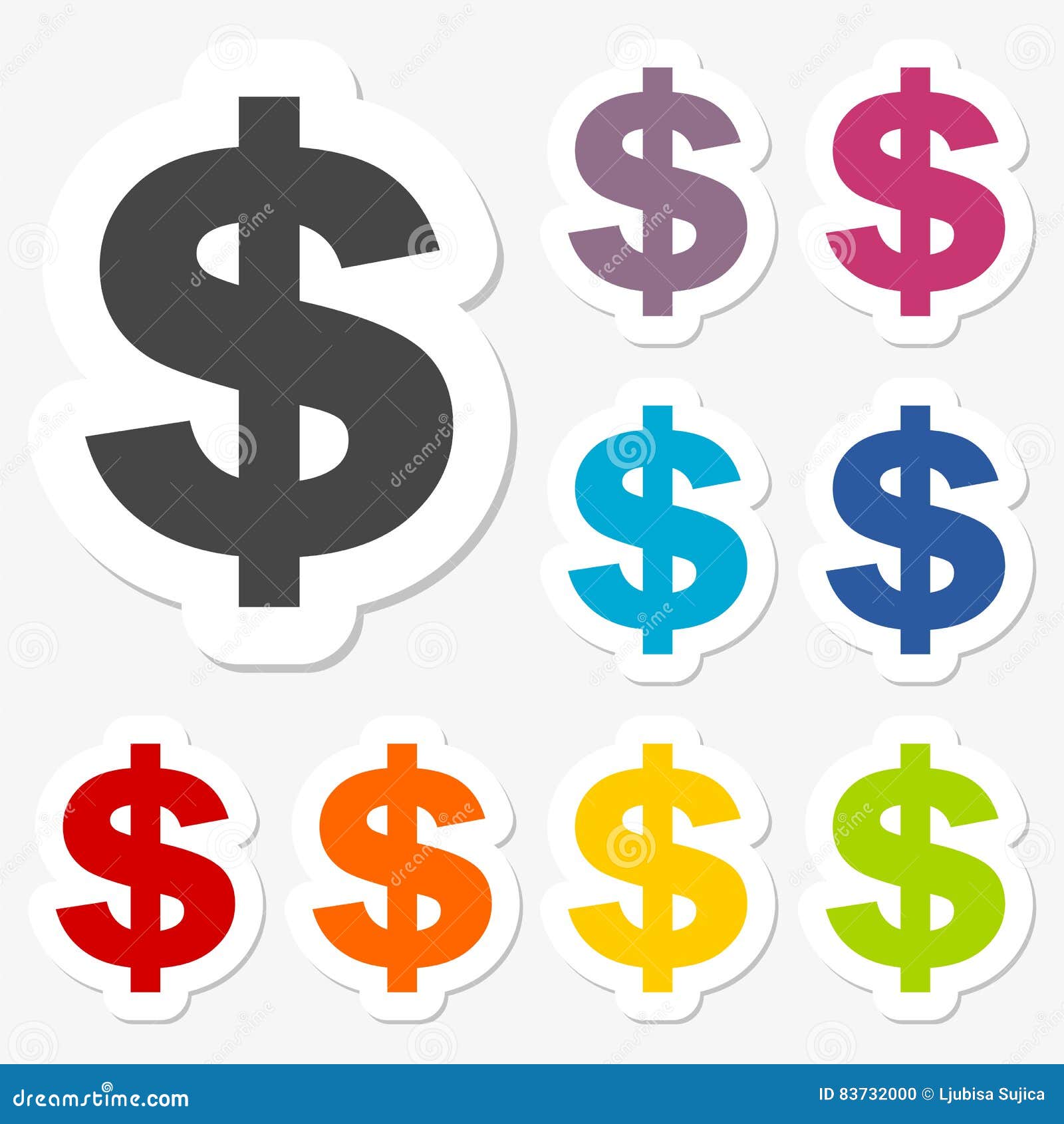 Money sticker set stock vector. Illustration of deal - 83732000