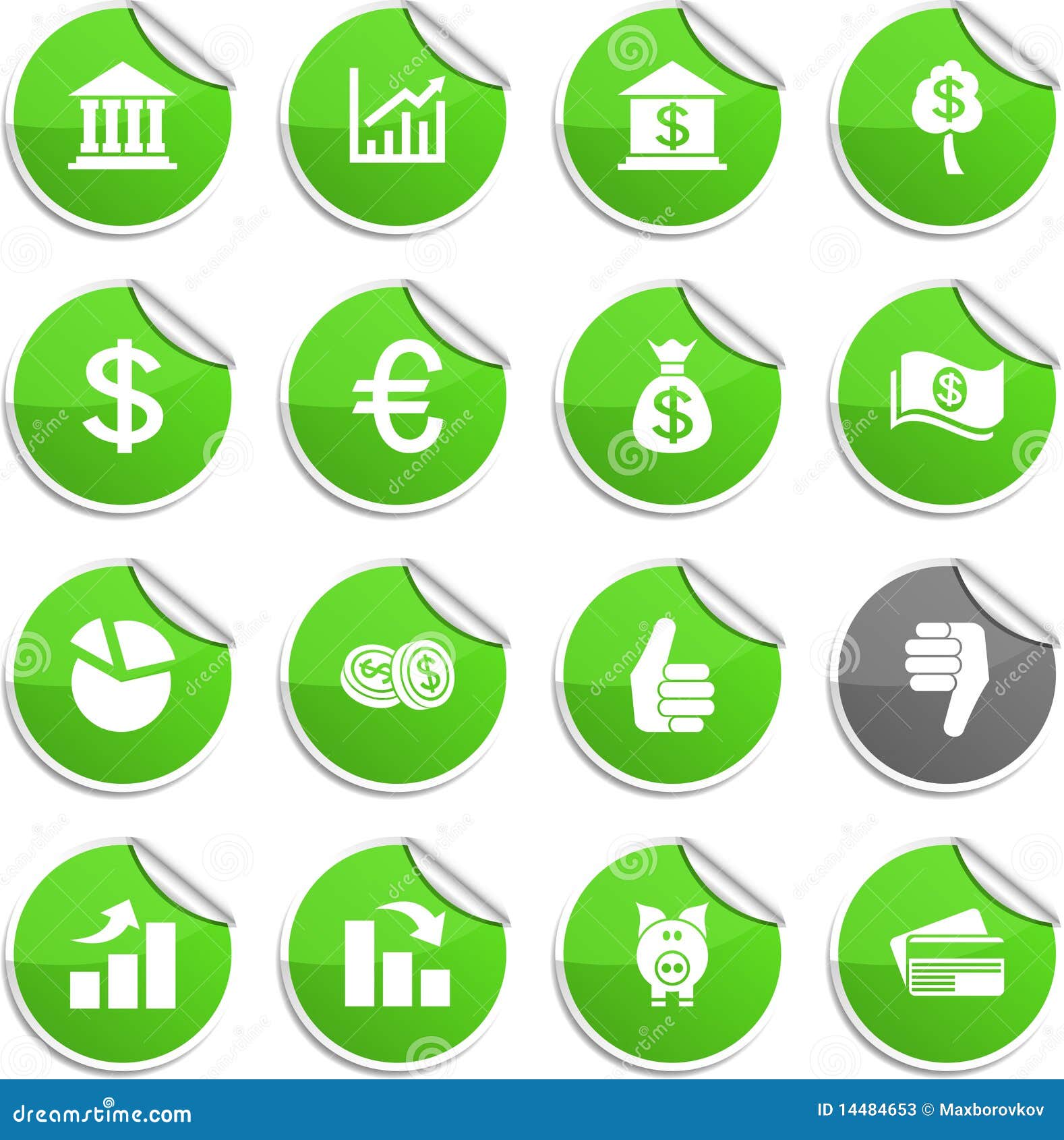 Money stickers. stock vector. Illustration of business - 14484653