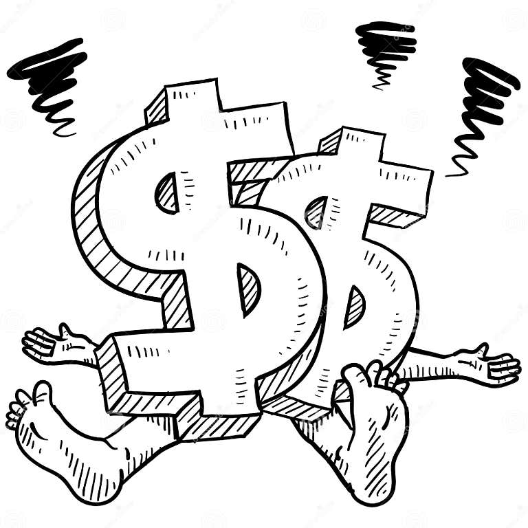 Money stress vector sketch stock vector. Illustration of dollar - 23920514
