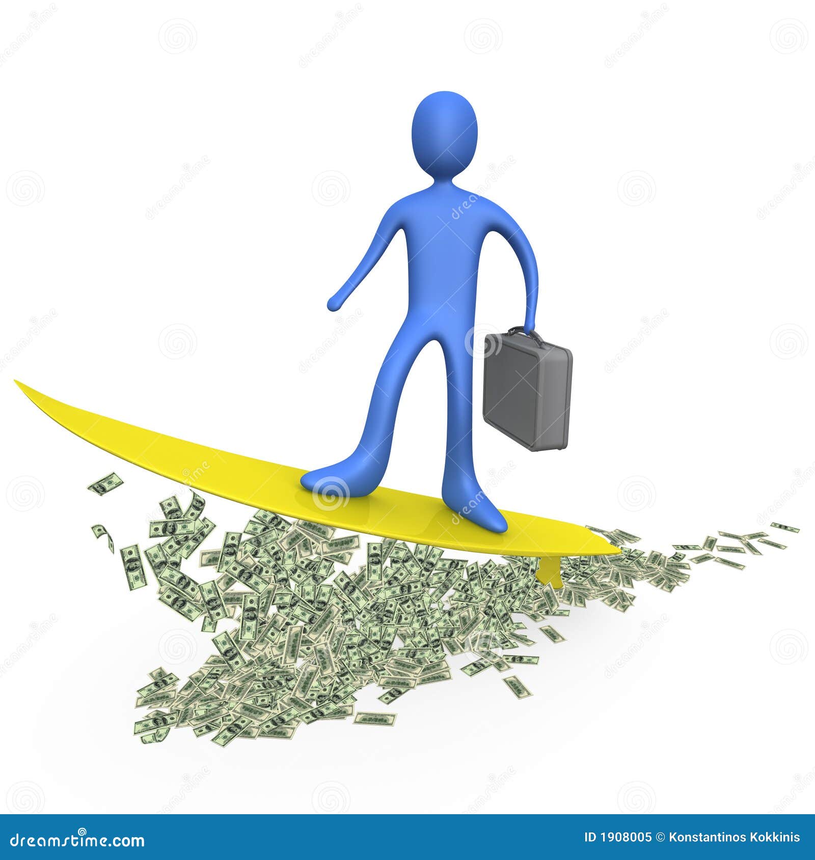 Money Surfing stock illustration. Illustration of cash - 1908005