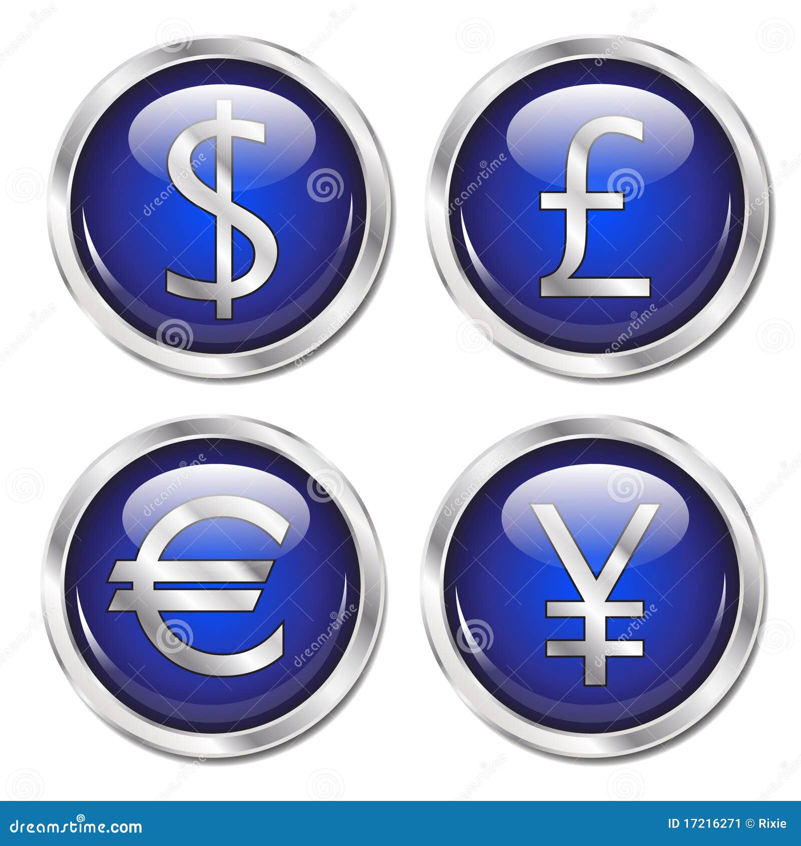 Money Symbol Web Buttons Blue Stock Vector - Illustration of cash ...