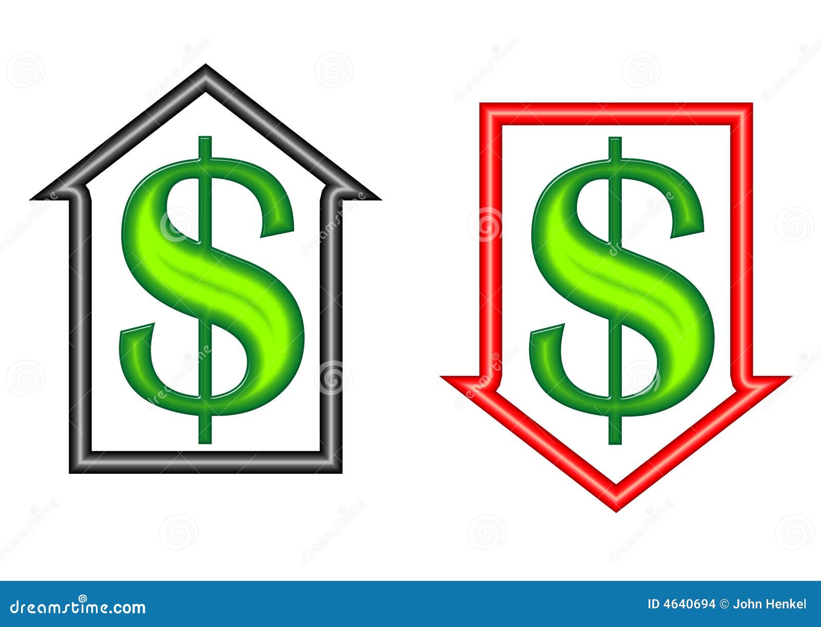Money Symbols Inside Up and Down Arrows Stock Illustration ...