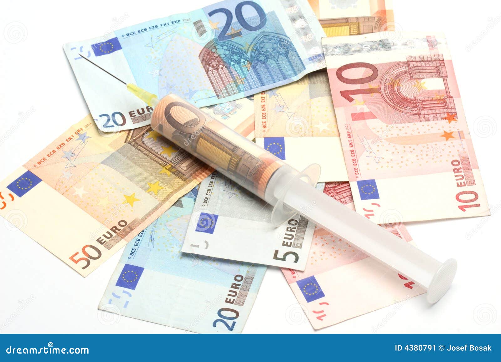 Money and syringe stock image. Image of sharp, deposit - 4380791