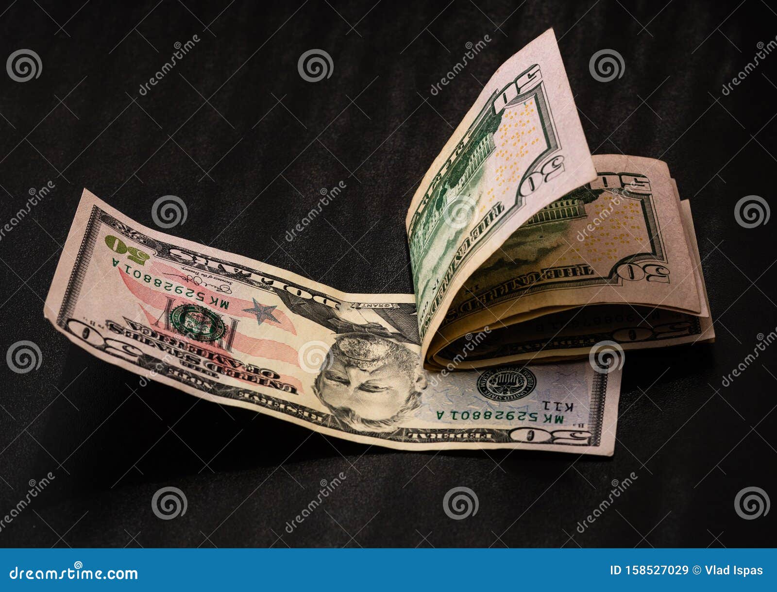 Money on the Table, Dollars on Black Table Stock Image - Image of hand ...