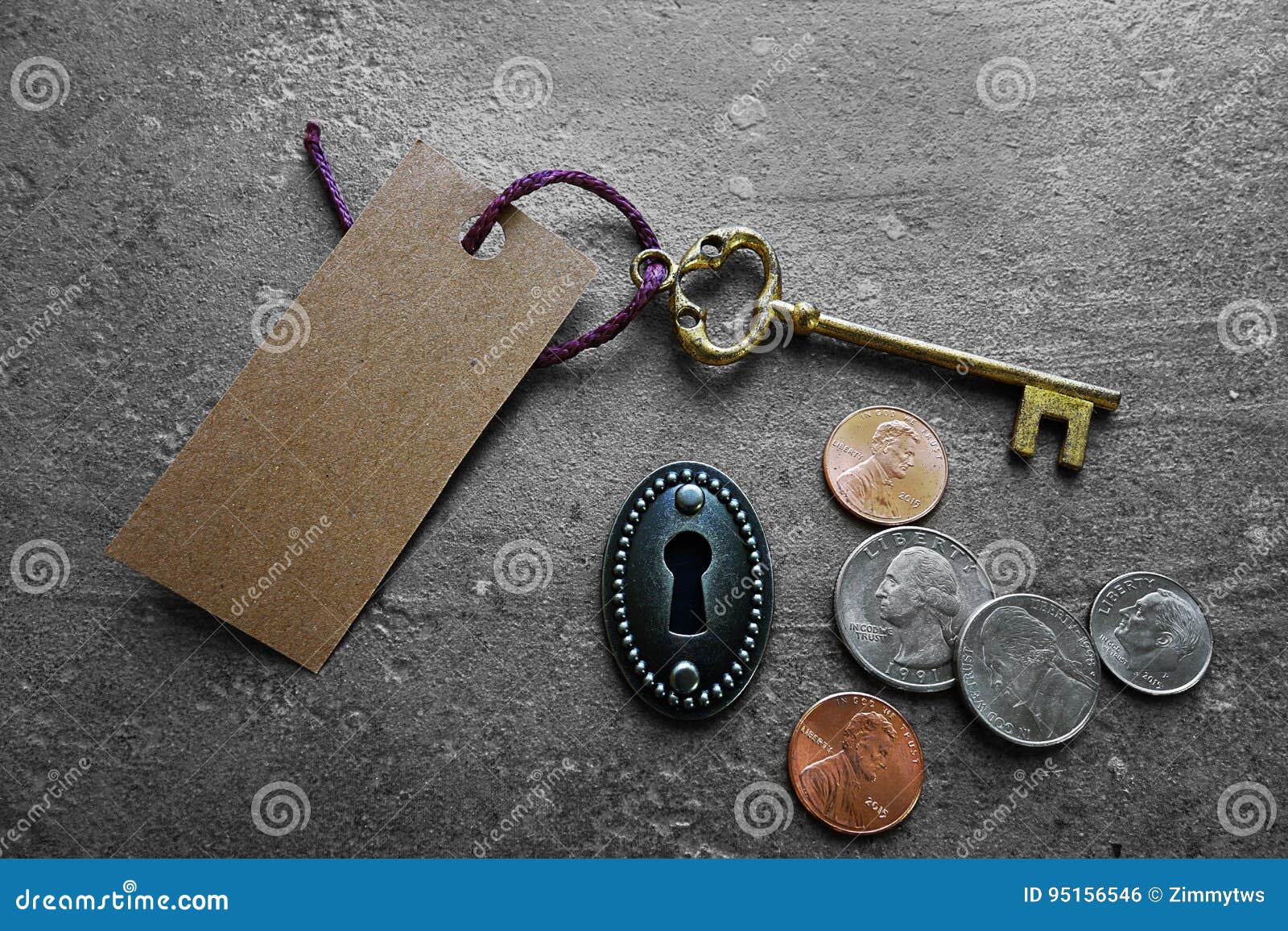Money tag and key stock photo. Image of secure, finance - 95156546