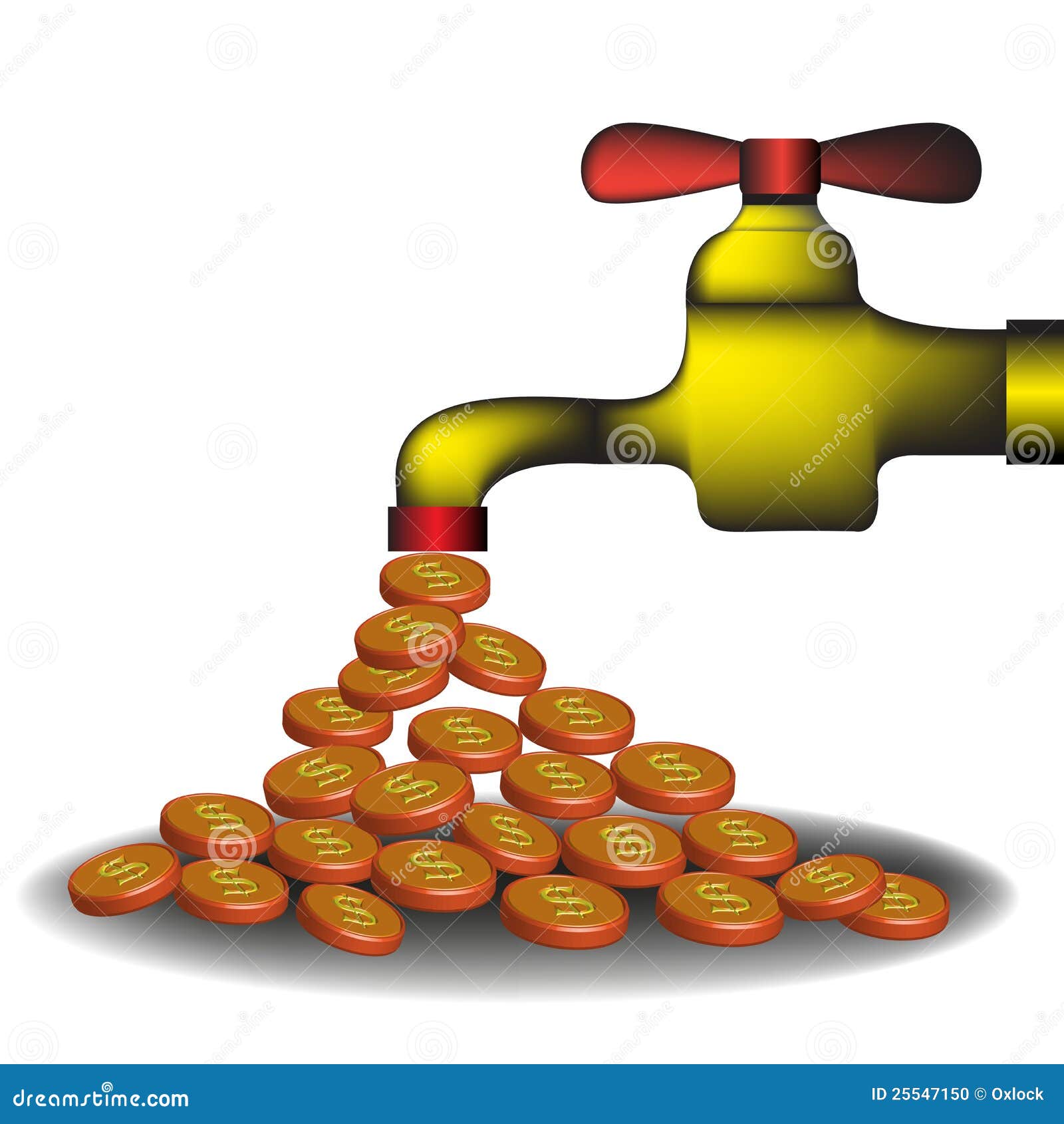 Money tap stock vector. Illustration of earnings, development - 25547150