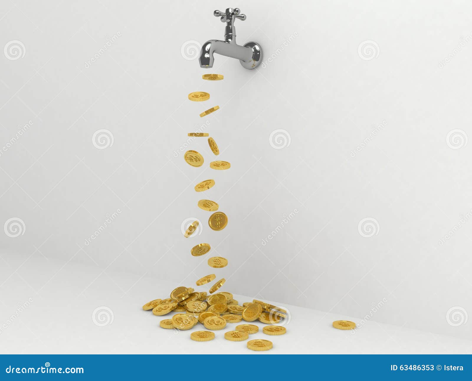 Money from tap stock illustration. Illustration of heap - 63486353