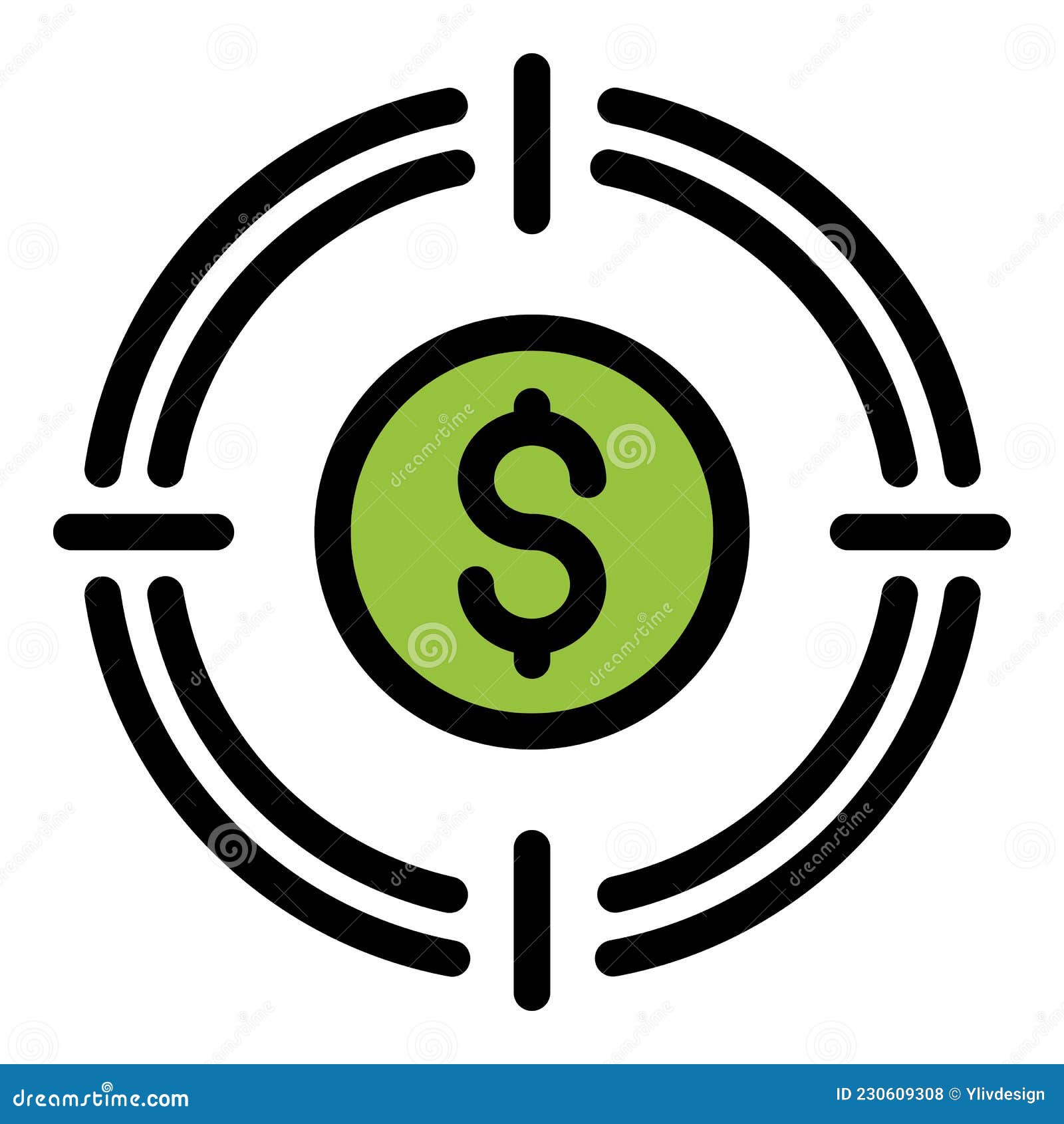Money Target Icon Color Outline Vector Stock Vector - Illustration of ...