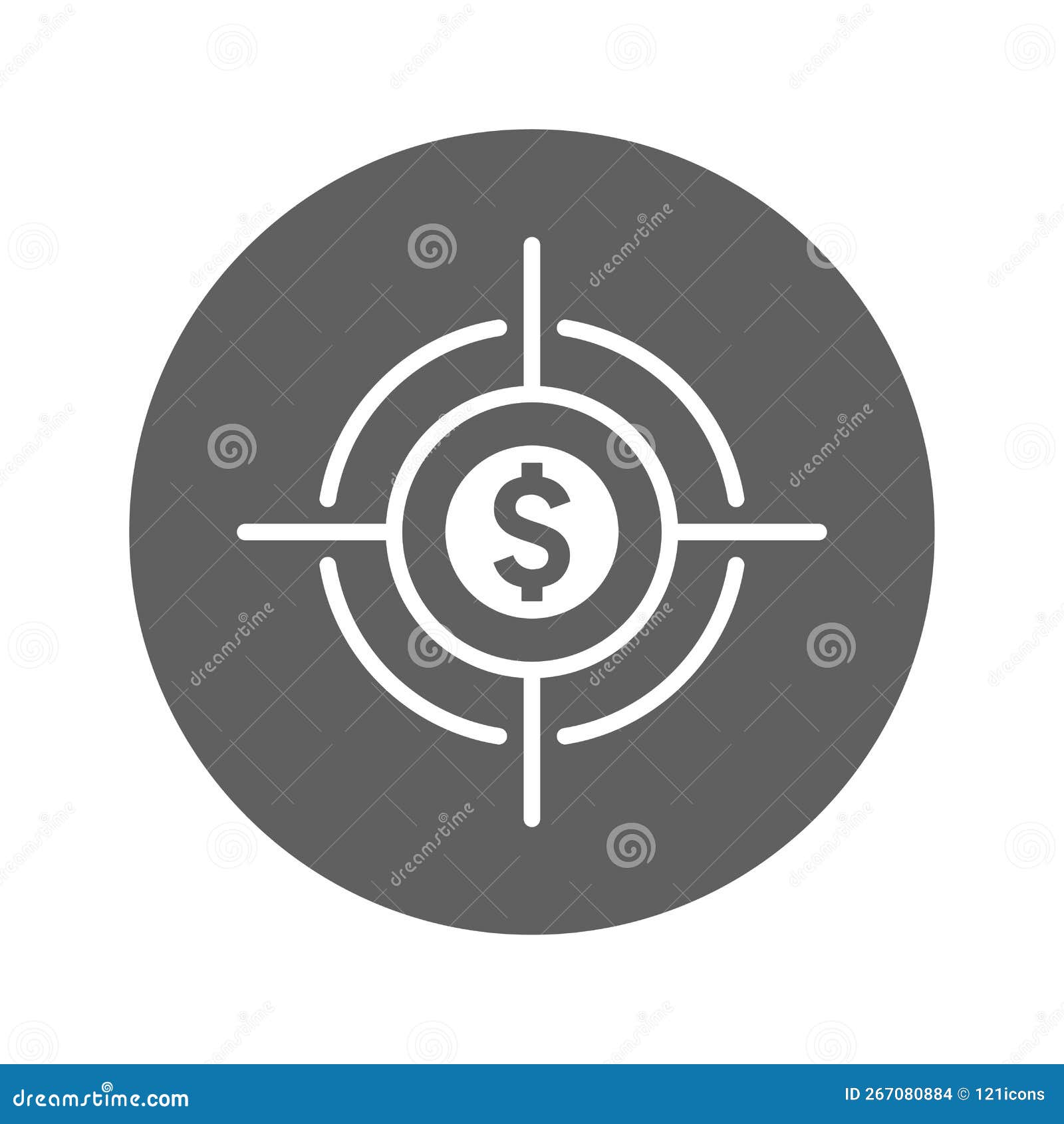 Money, target revenue icon stock illustration. Illustration of vector ...