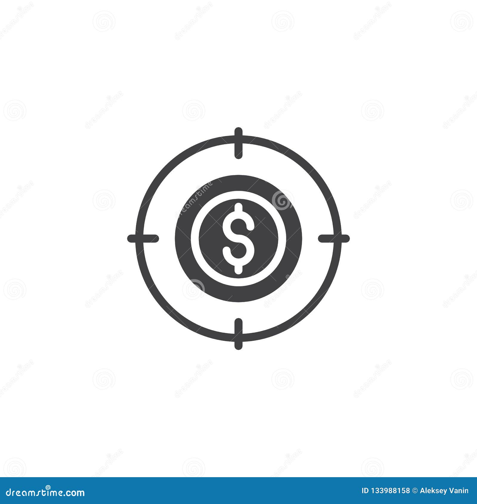 Money Target vector icon stock vector. Illustration of currency - 133988158