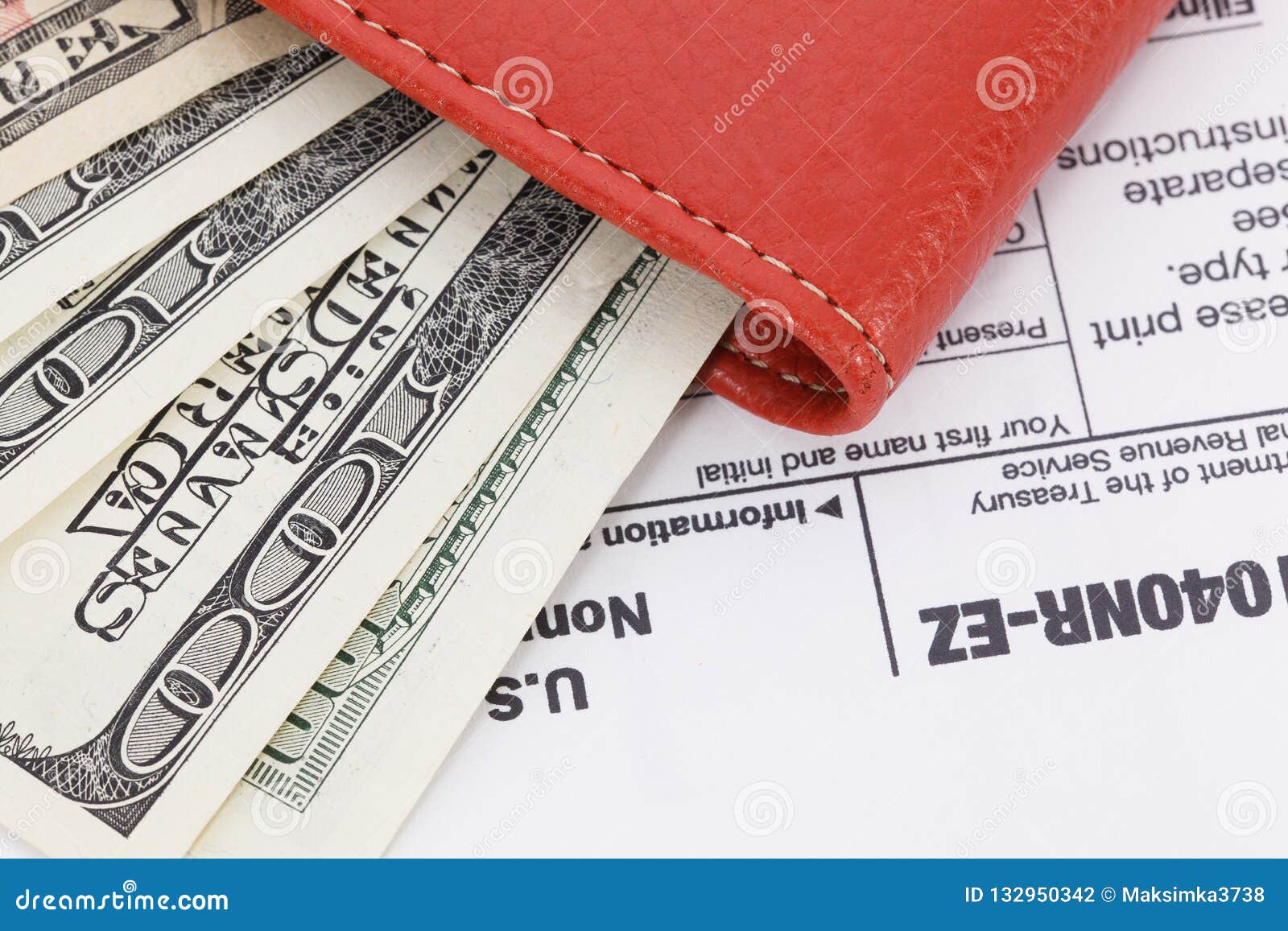 Money on Tax Form Background. Editorial Photography - Image of ...