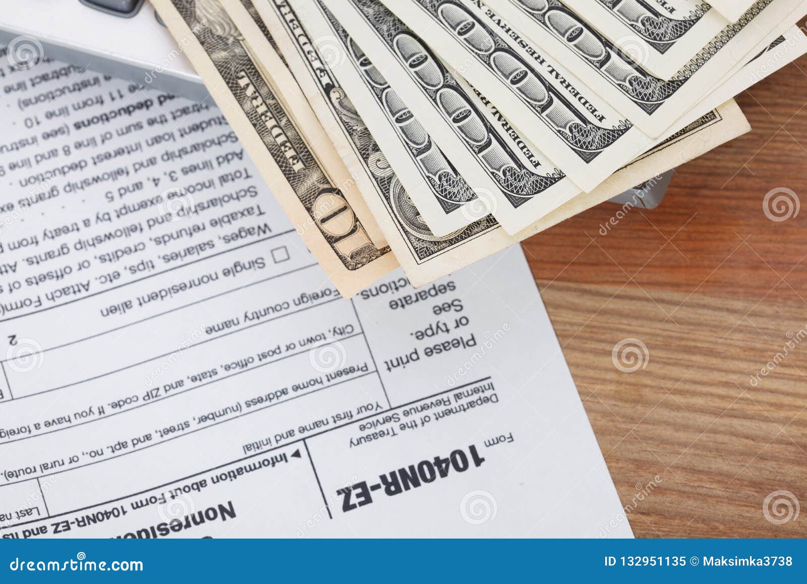 Money on Tax Form Background. Editorial Image - Image of income ...