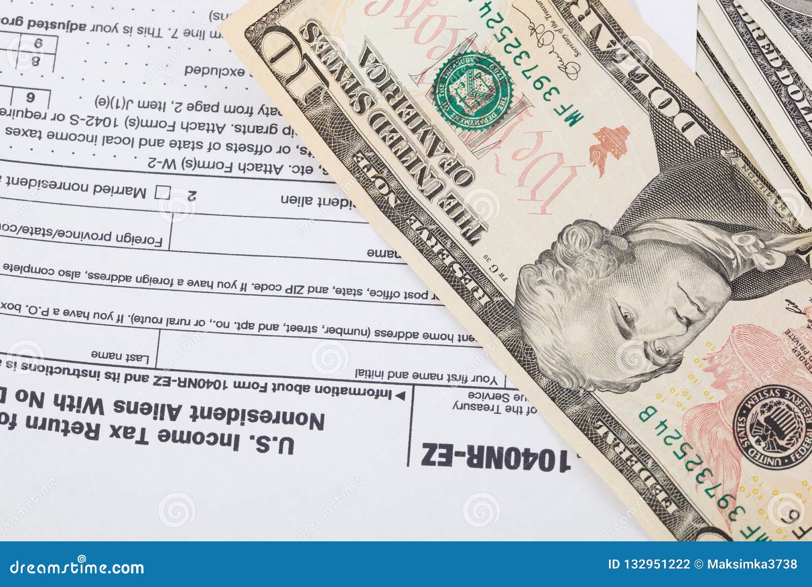 Money on Tax Form Background. Editorial Photography - Image of paying ...