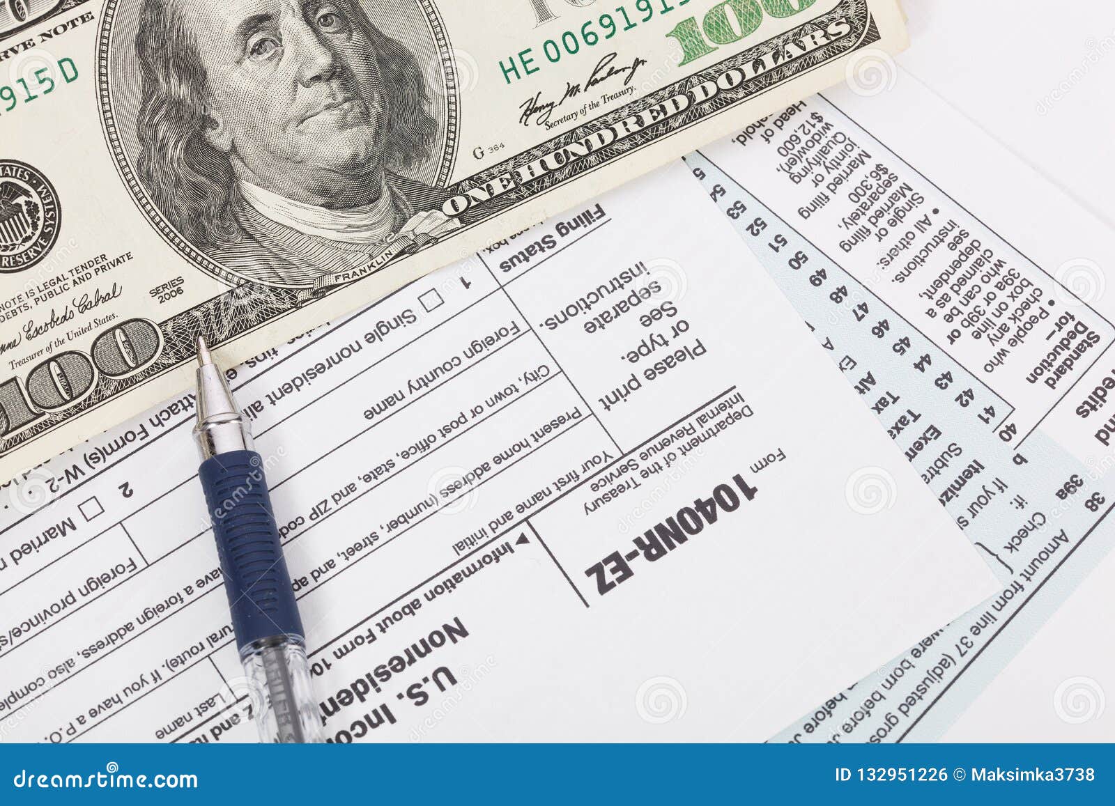 Money on Tax Form Background. Editorial Photo - Image of financial ...
