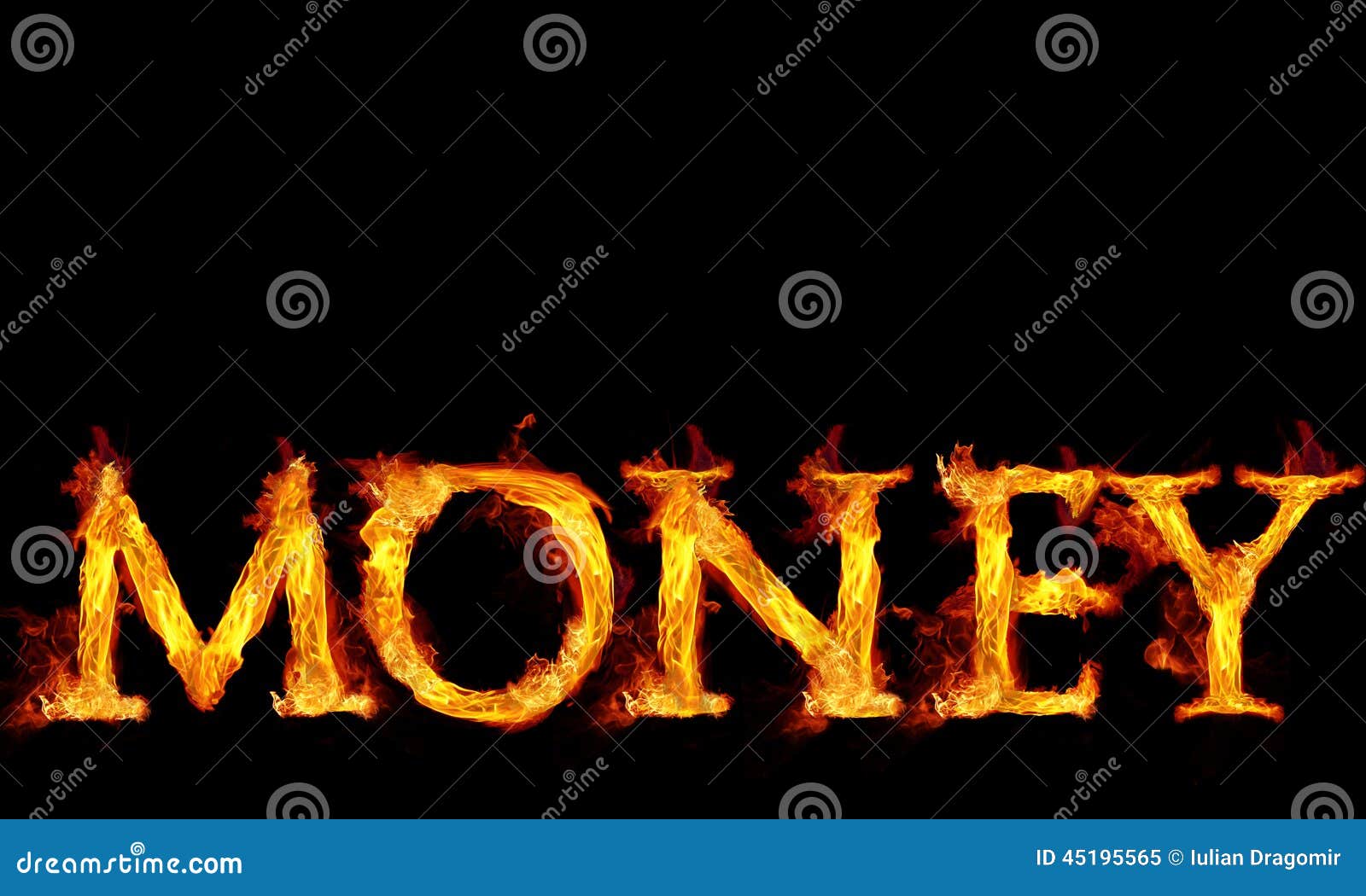 Money Text in Flames stock illustration. Illustration of golden - 45195565