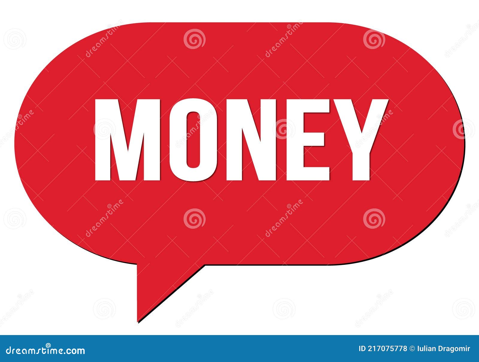 MONEY Text Written in a Red Speech Bubble Stock Illustration ...