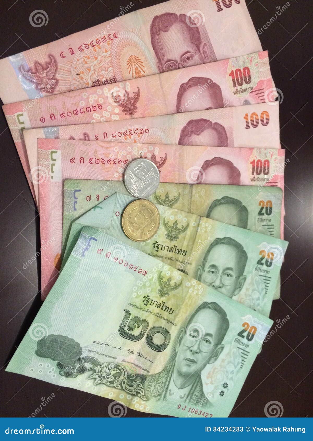 Money of Thailand stock image. Image of consumer, desk - 84234283