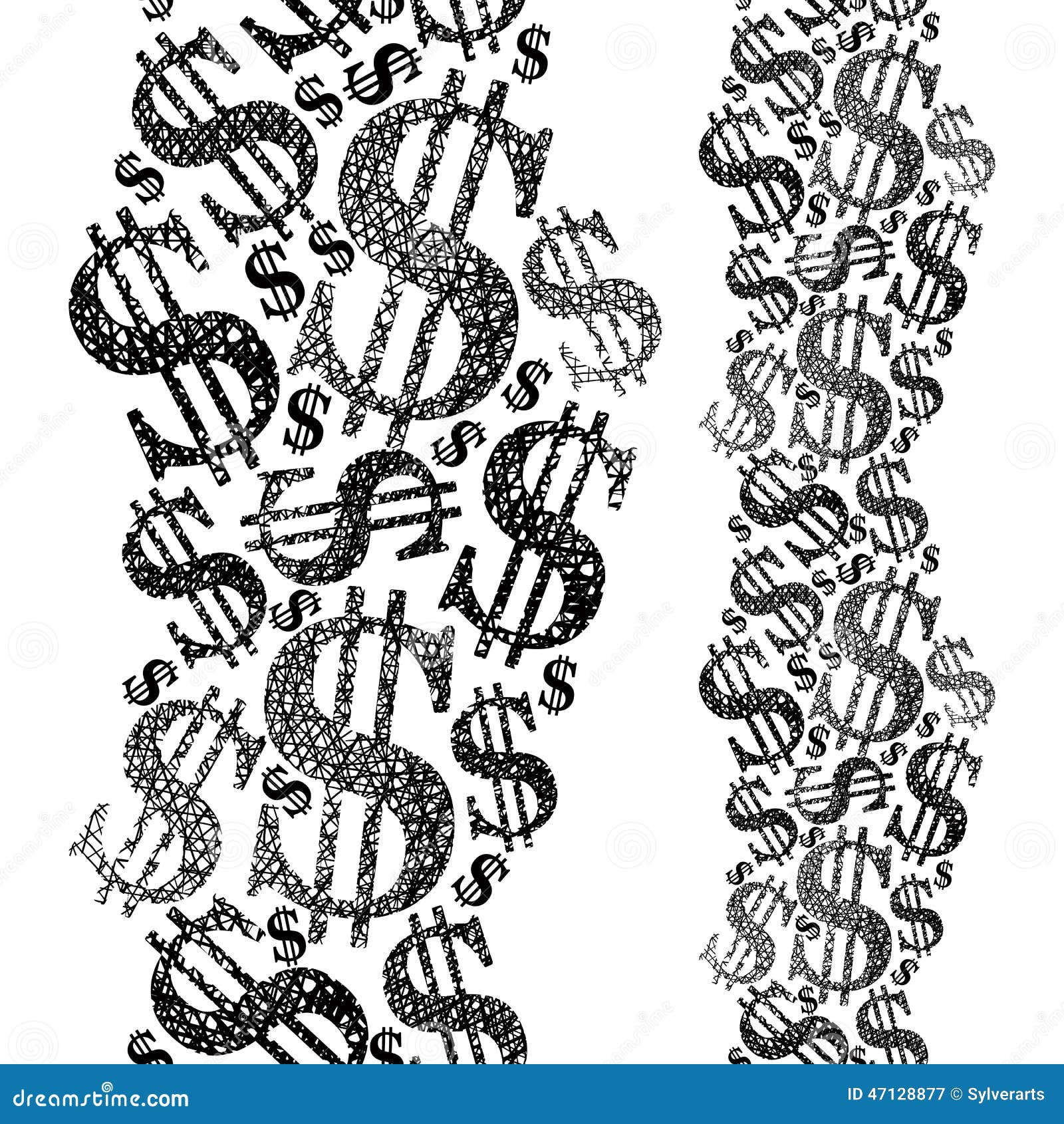 Money Theme Seamless Pattern, Vertical Composition, Dollar Symbols ...