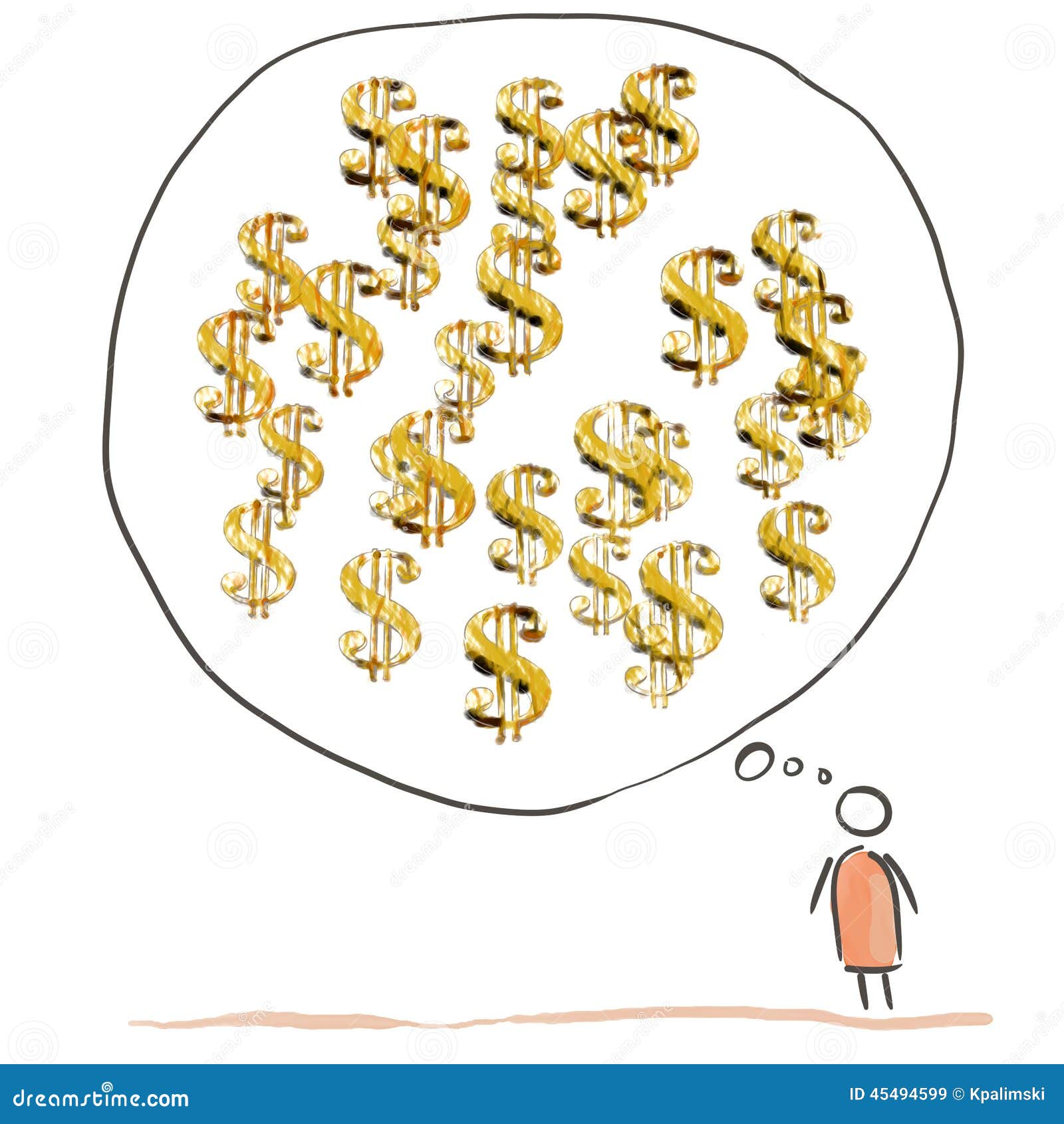 Money thinking man comics. stock illustration. Illustration of cash ...
