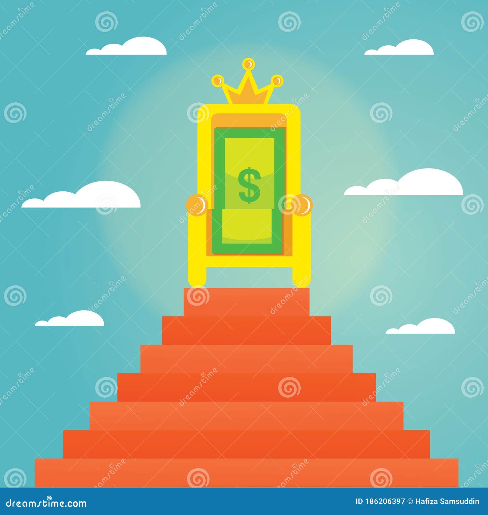 Money Throne. Vector Illustration Decorative Design Stock Vector ...