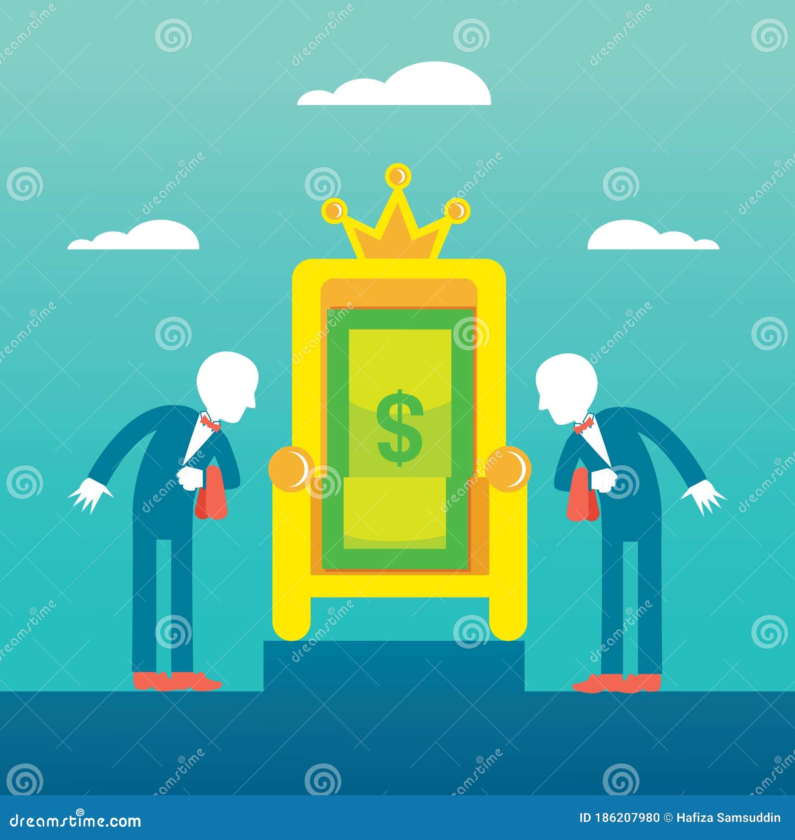 Money Throne. Vector Illustration Decorative Design Stock Vector ...