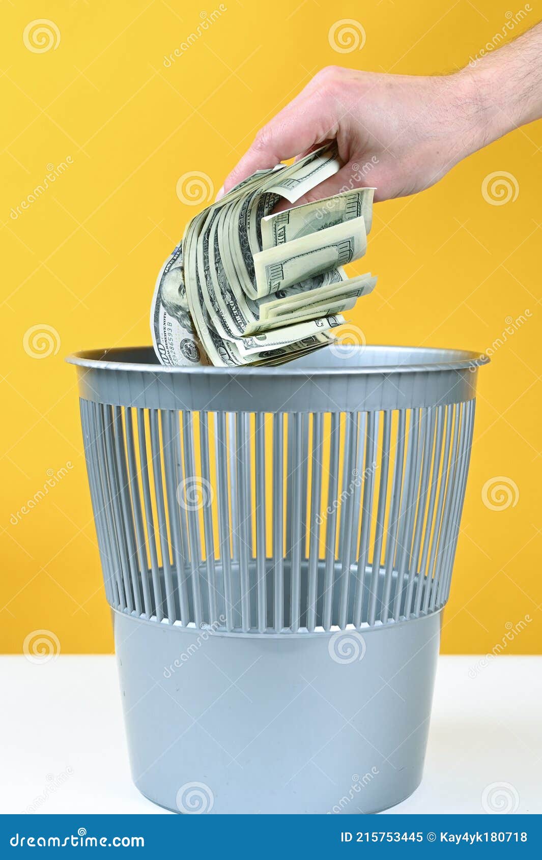 Money is Thrown into the Trash Stock Image - Image of full, loss: 215753445