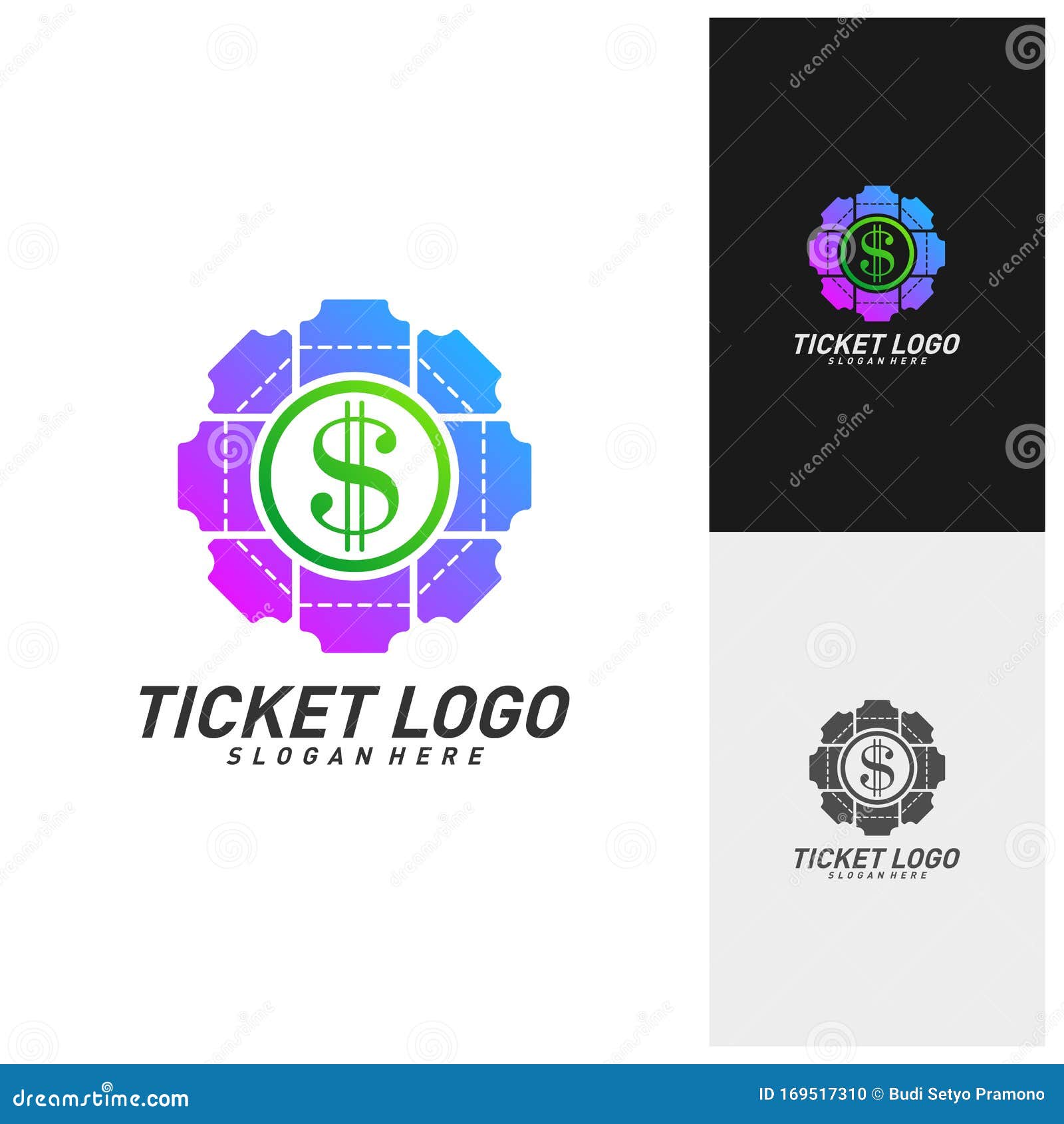Money Ticket Logo Template Design Vector, Emblem, Creative Design, Icon ...