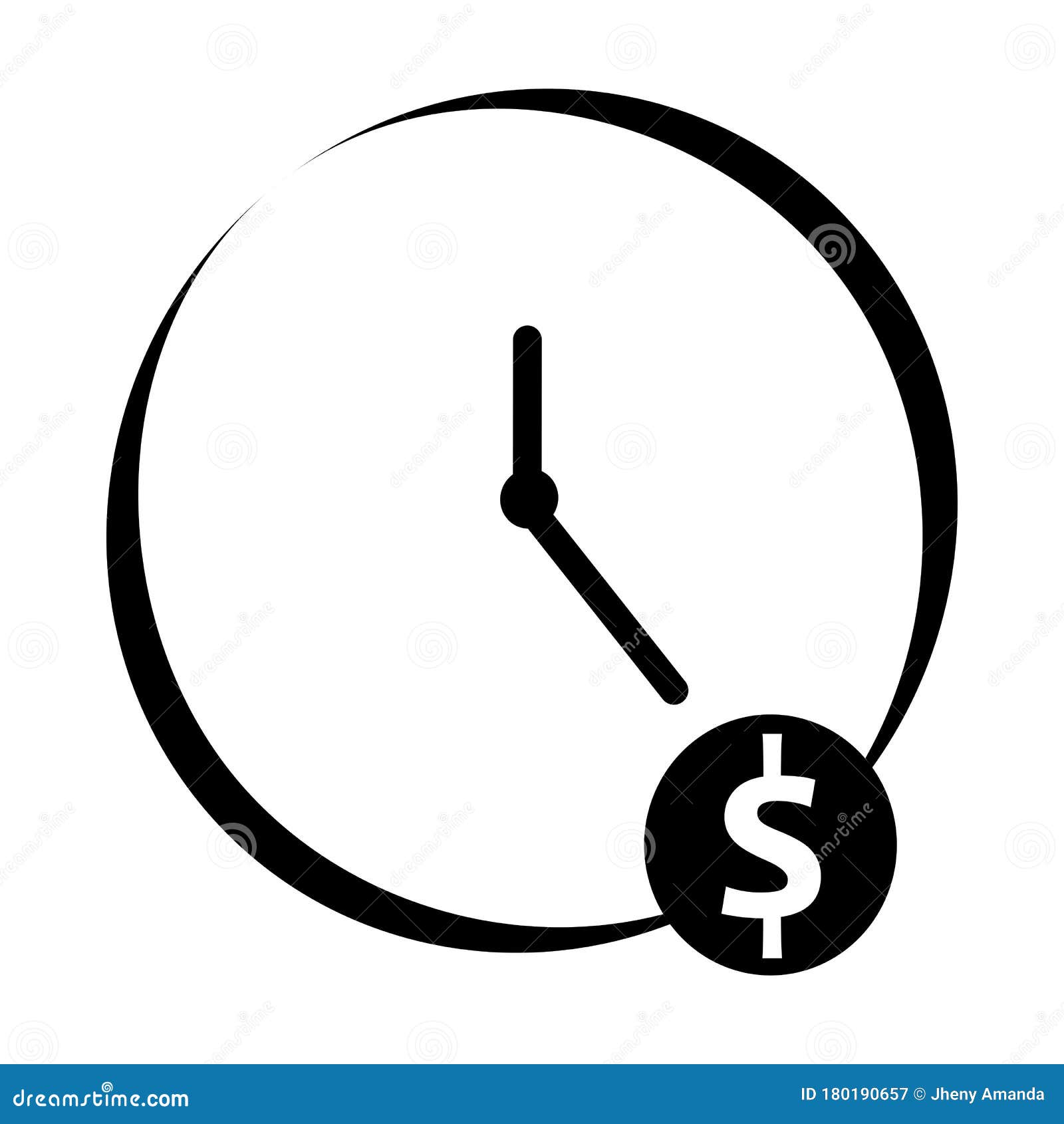 Money Time, Clock, Watch Icon. Concept of UI Design Elements. Digital ...