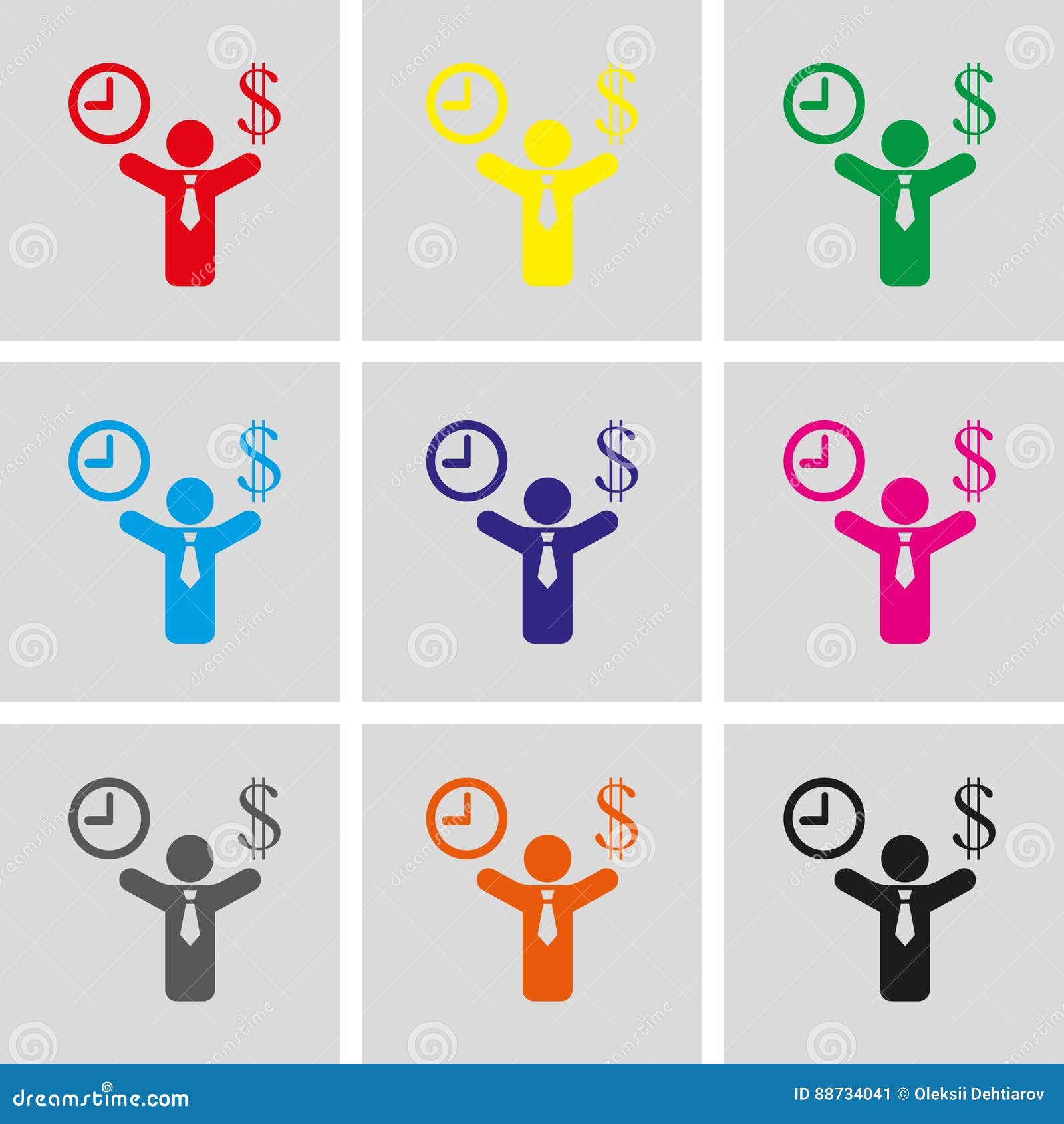 Money Time Icon Stock Vector Illustration Flat Design Stock Vector ...