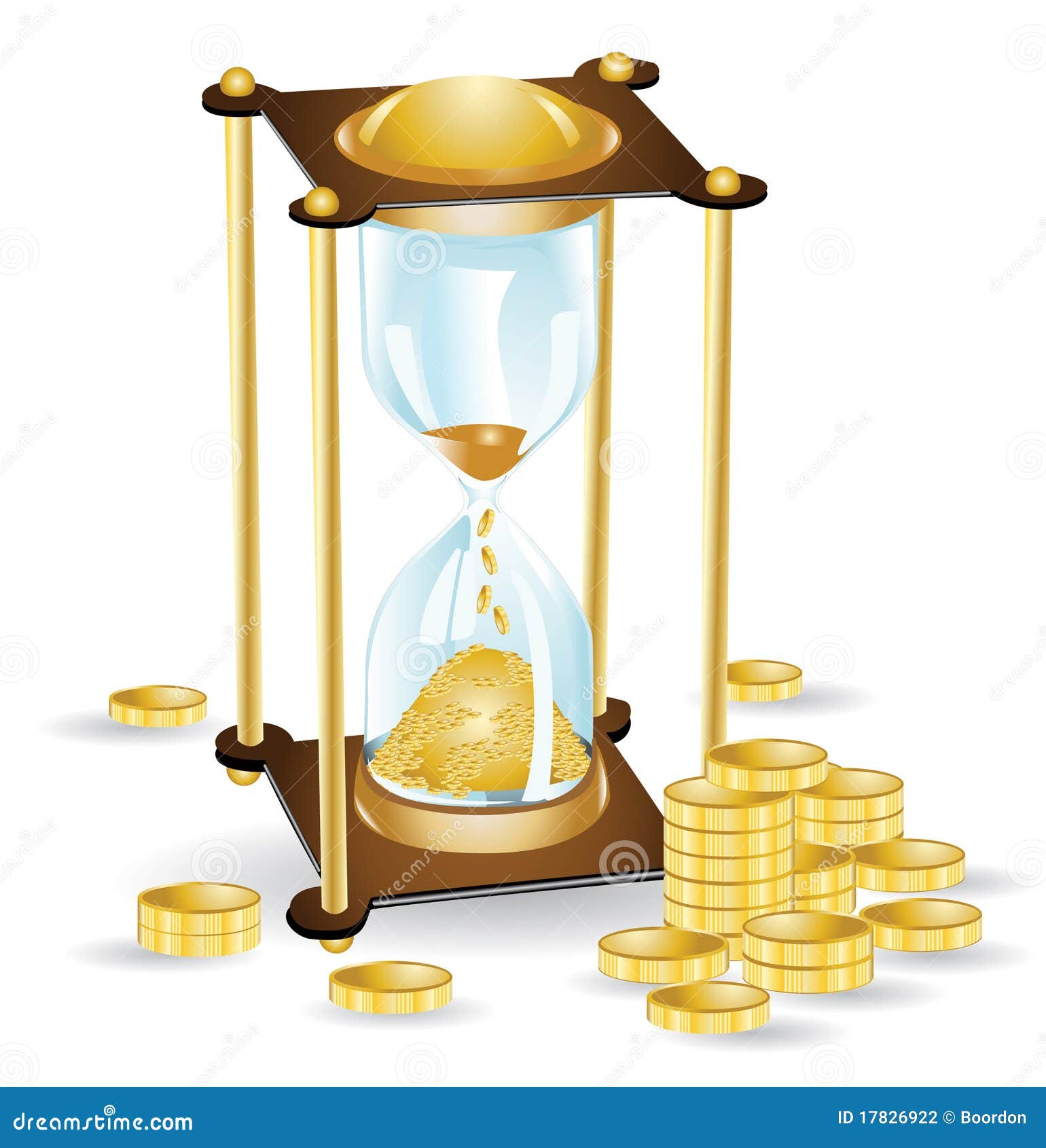 Money time sand clock stock vector. Illustration of protection - 17826922
