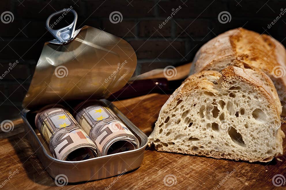 Money in a tin can. stock photo. Image of investment - 28846696