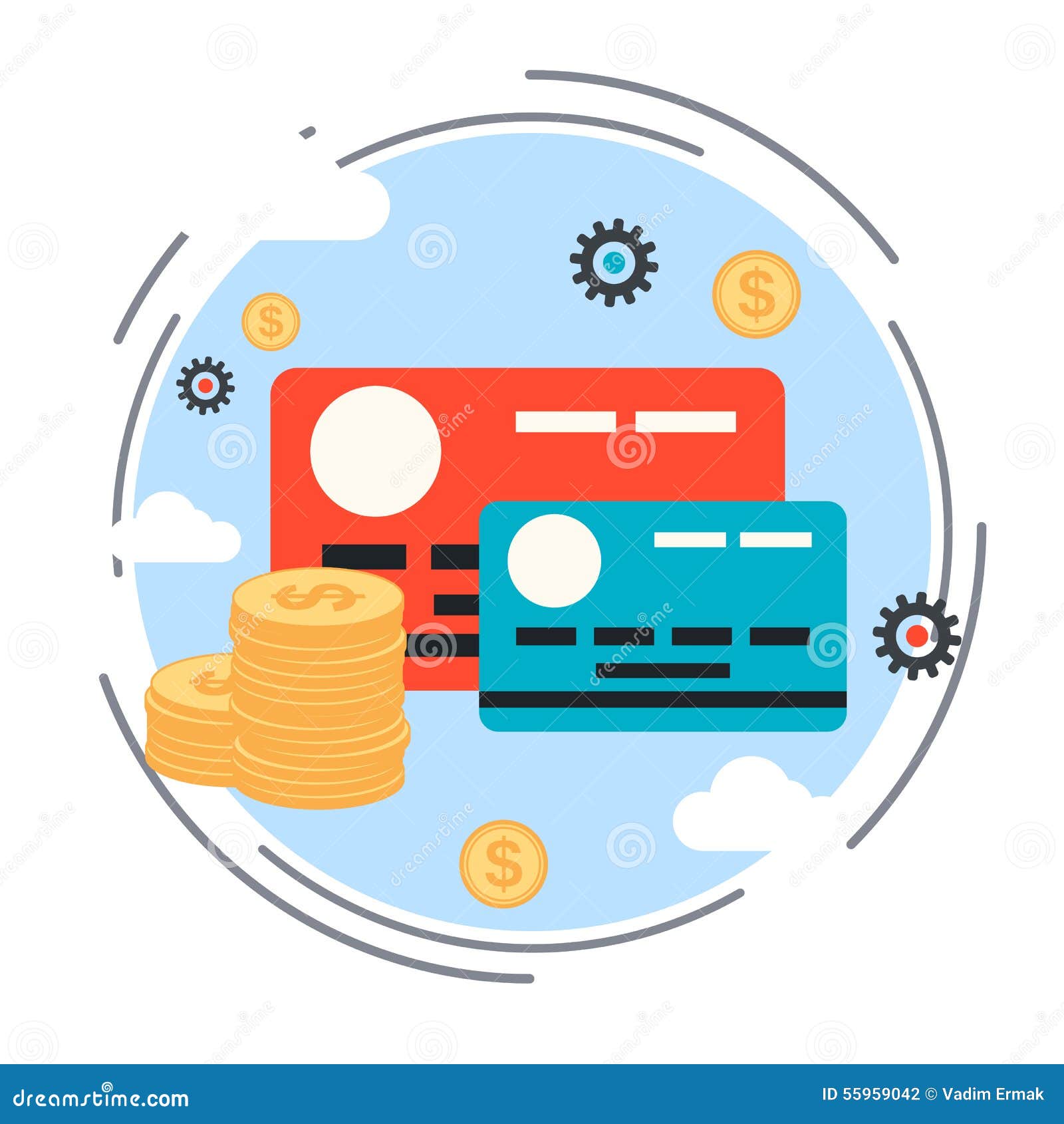 Money Transaction, Currency Exchange, Credit Card Concept Stock Vector ...