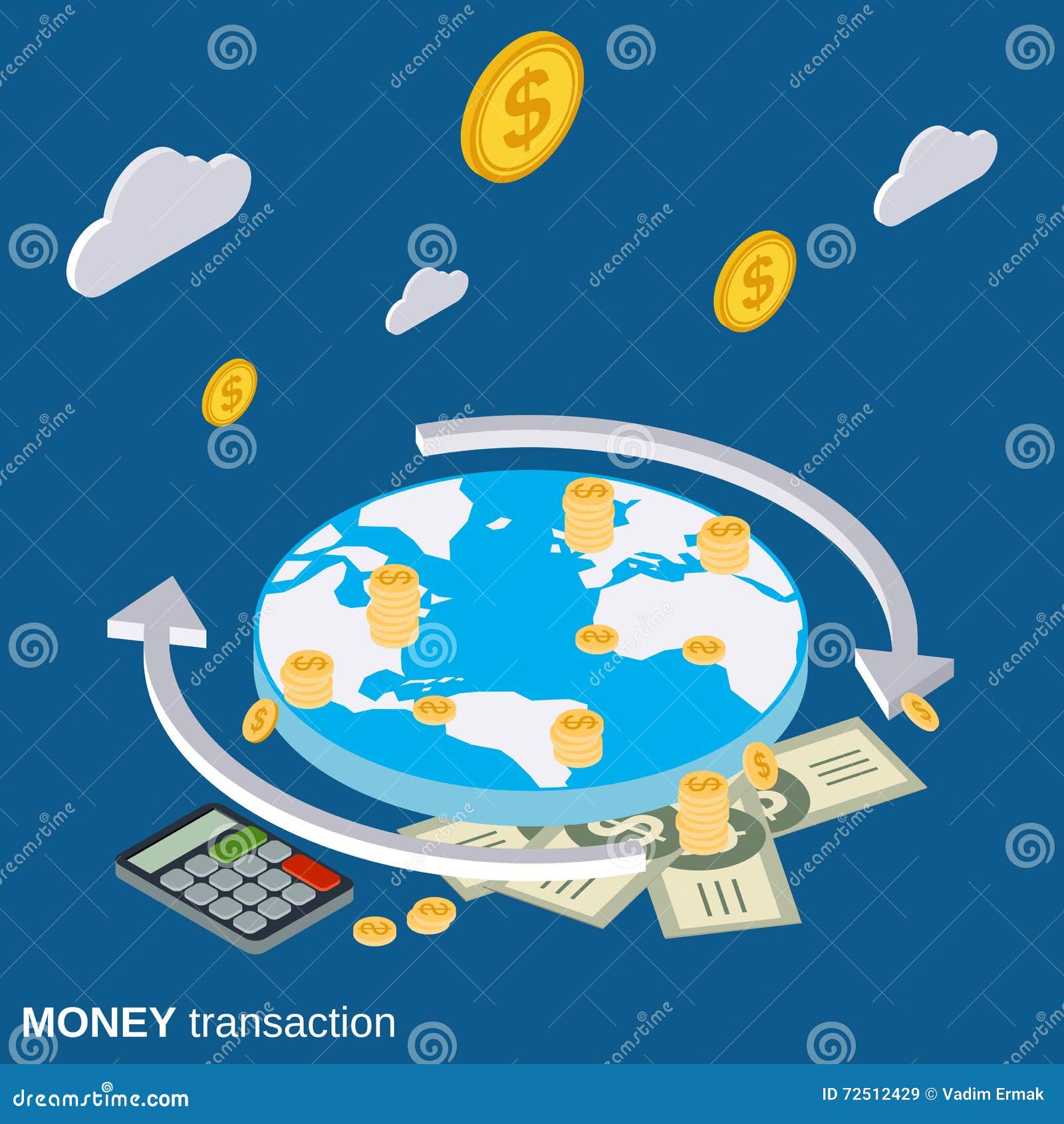 Money Transaction, Financial Transfer Vector Concept Stock Vector ...