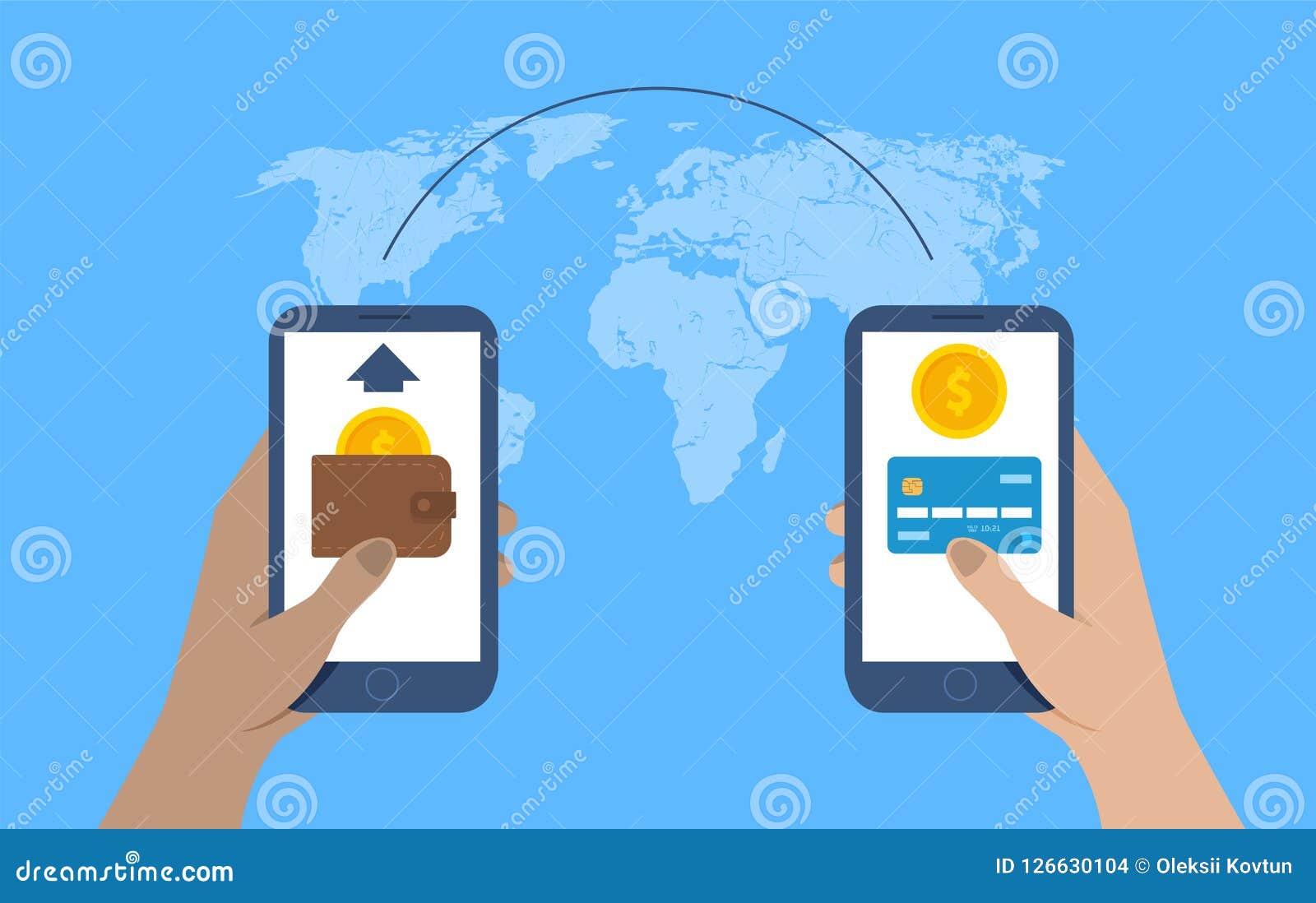 Money Transfer Concept. Money Sending Stock Vector - Illustration of ...
