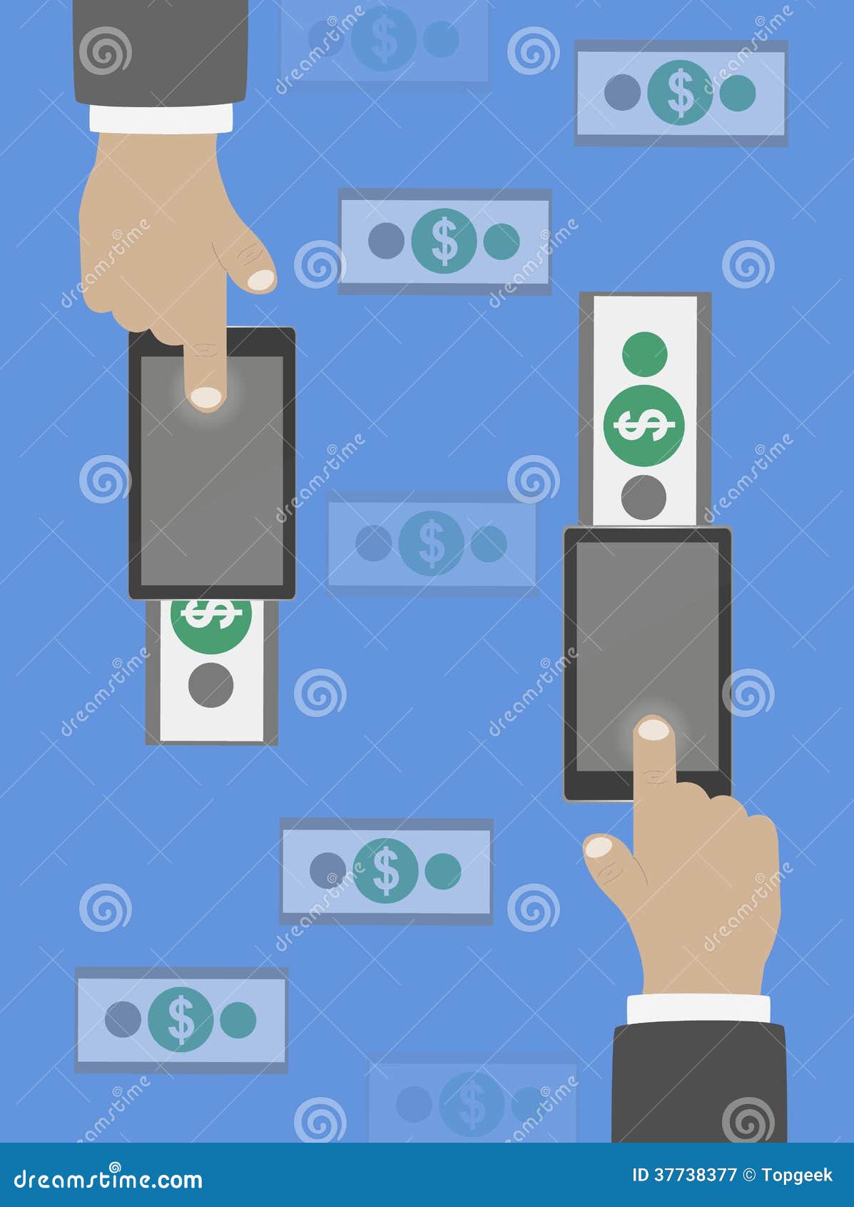 Money Transfer in Flat Design Stock Vector - Illustration of currency ...