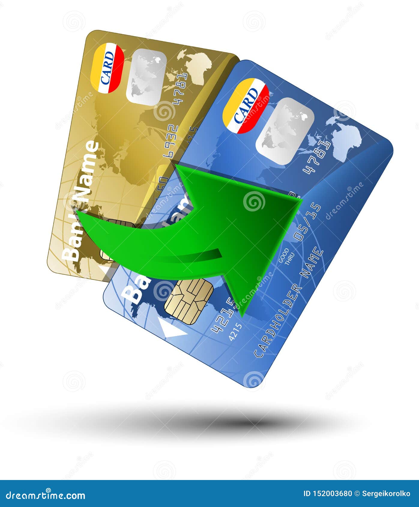 Money Transfer between Plastic Cards Stock Vector - Illustration of ...