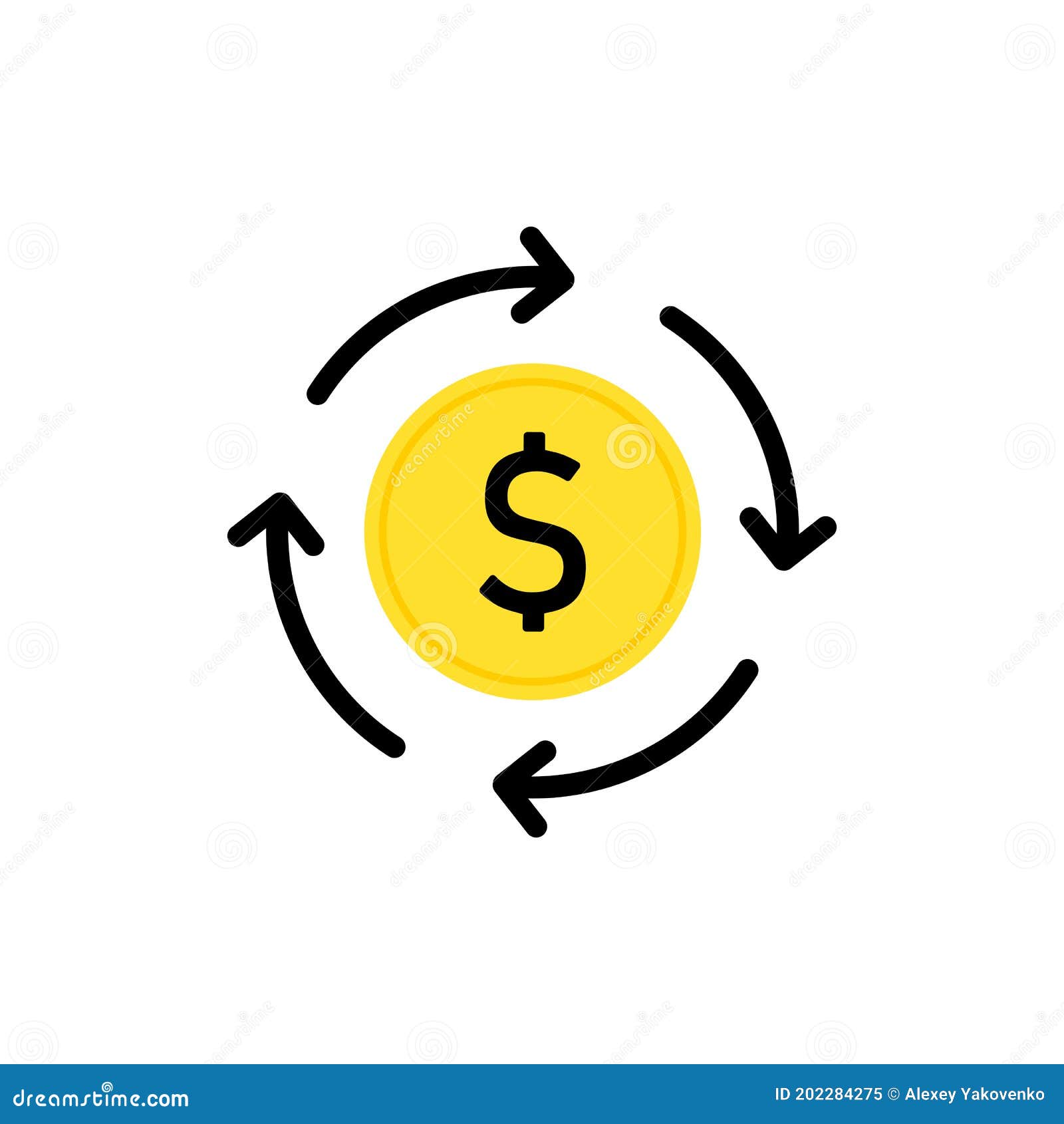 Money Transfer Service Sign. Dollar Conversion Icon. Vector on Isolated ...