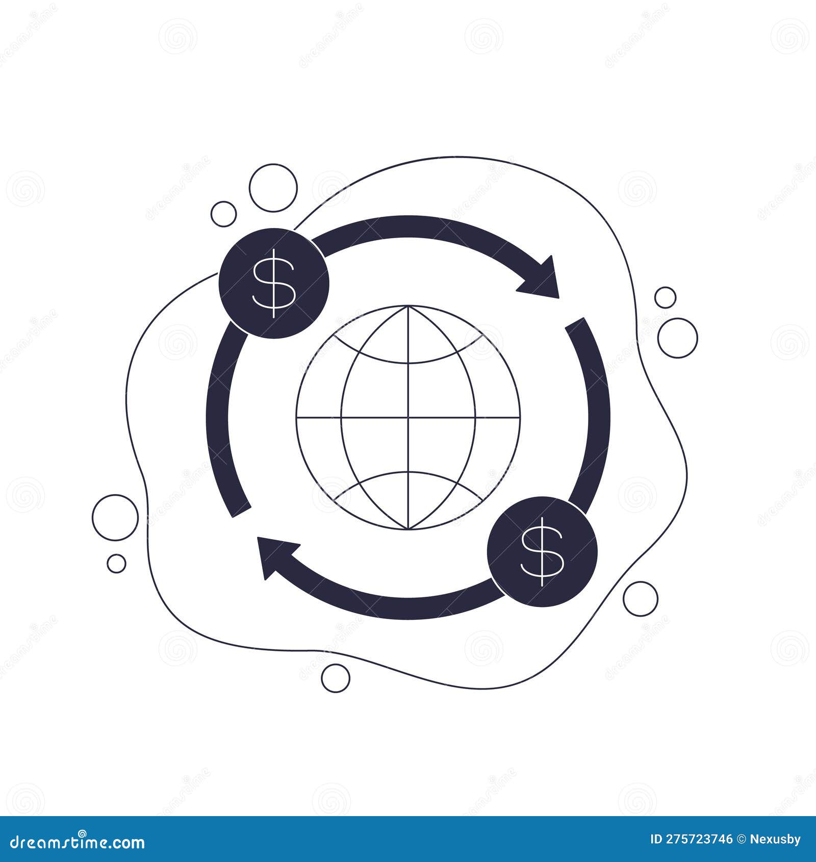 Money Transfer Worldwide or Global Payments Vector Stock Vector ...