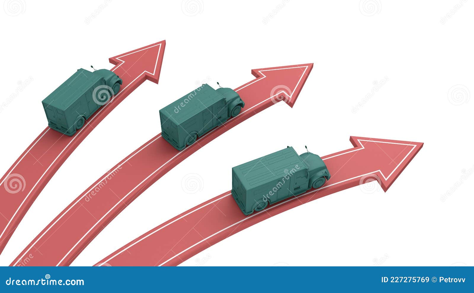 Money Transporting Cars with Arrow Direction Stock Illustration ...