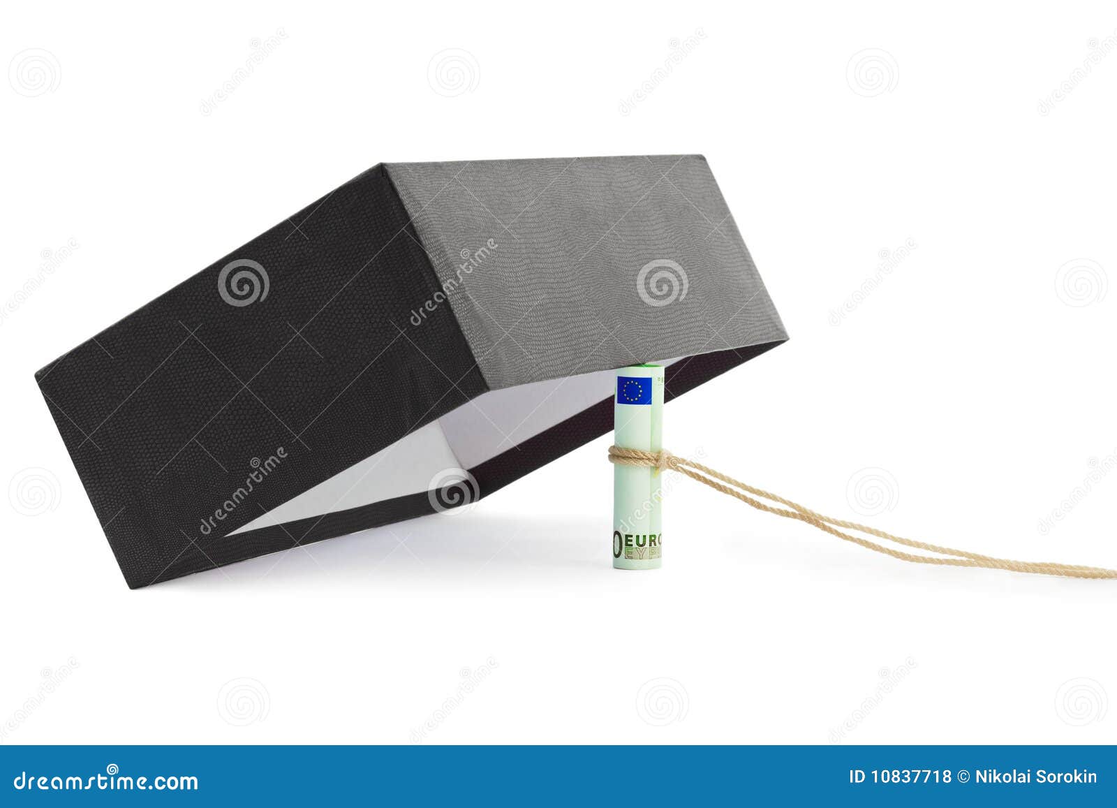 Money Trap With Stack Of 50 Euro. Hand Picking One Bill. Addiction Or ...