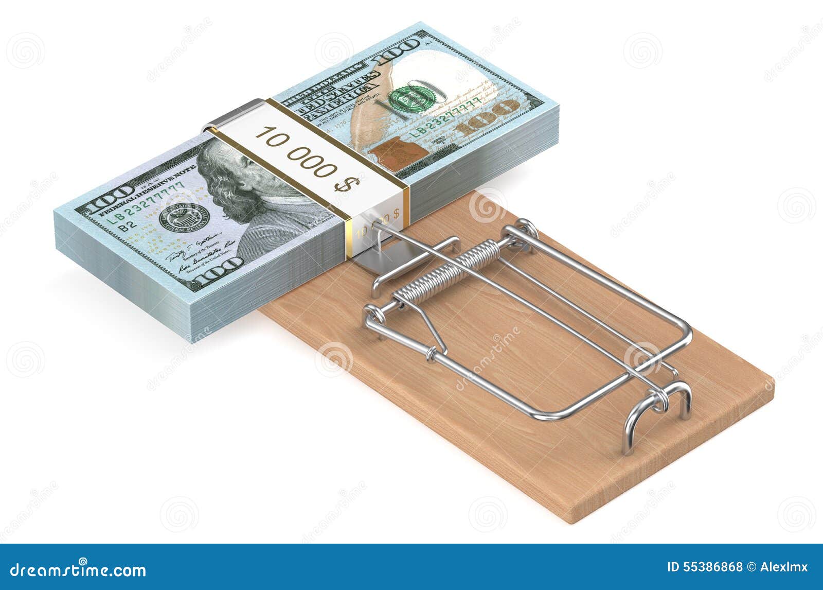 Money Trap with dollars stock illustration. Illustration of metal ...