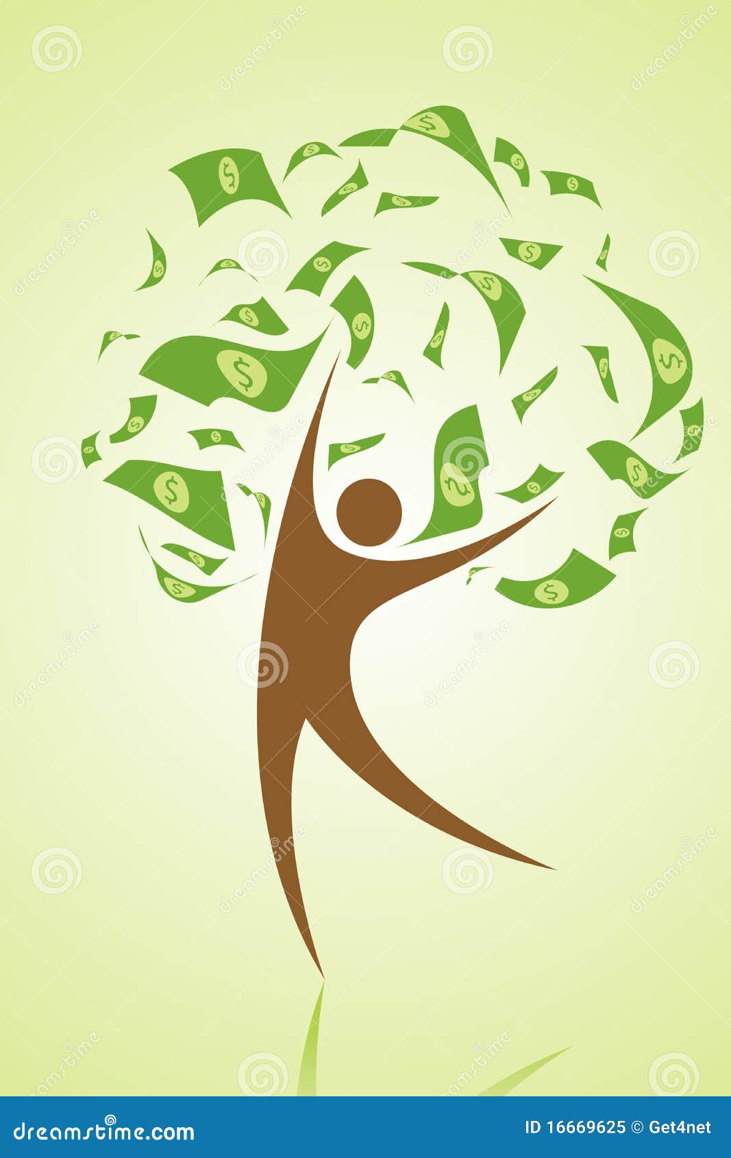 Money Tree. Symbolic Metaphorical Drawing. Vector Graphics ...