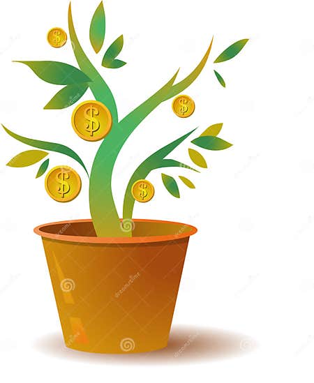 Money tree stock vector. Illustration of invest, color - 5137983