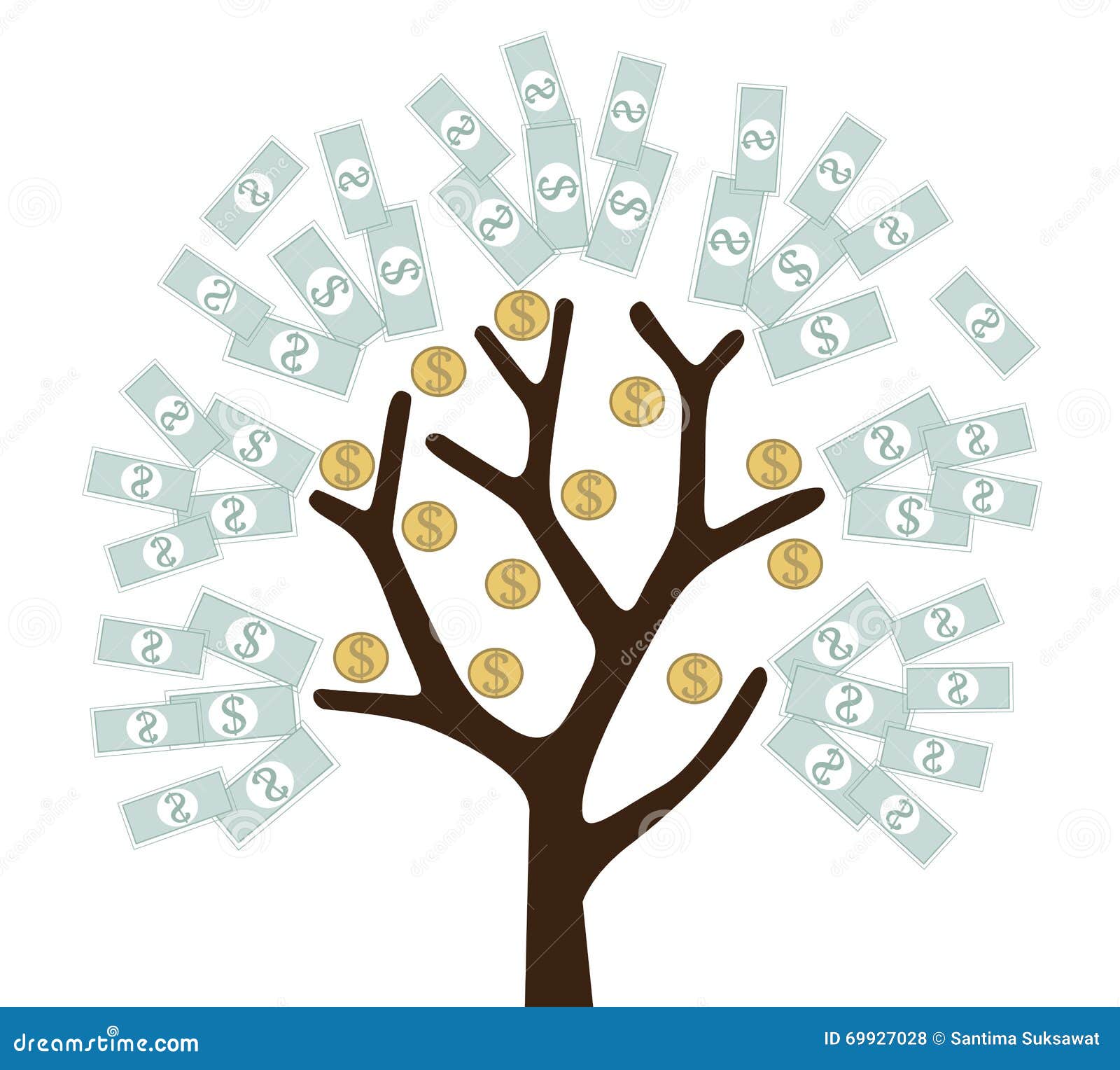 Money tree art vector stock vector. Illustration of grow - 69927028