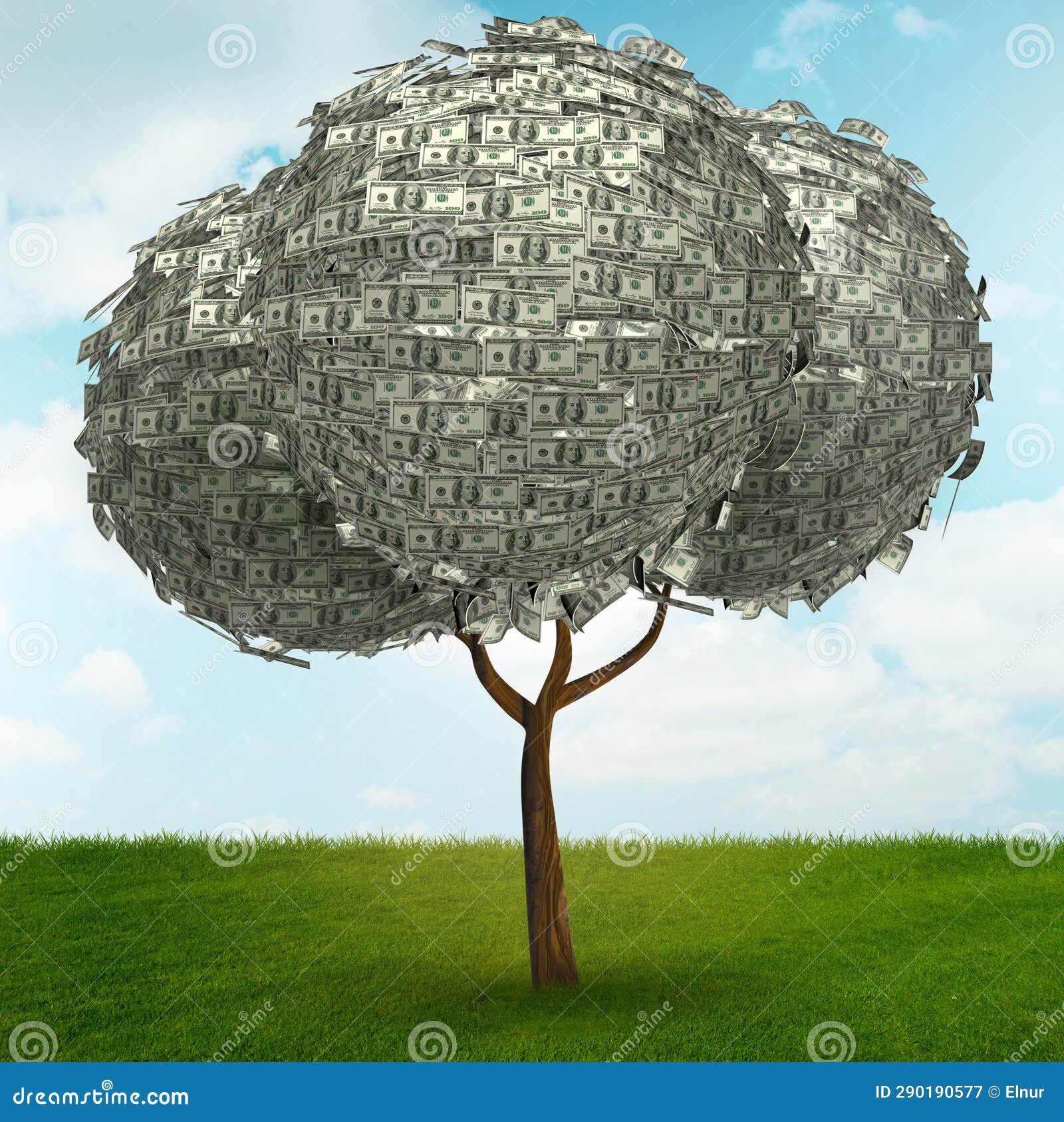 Money Tree in Business Concept - 3d Rendering Stock Illustration ...