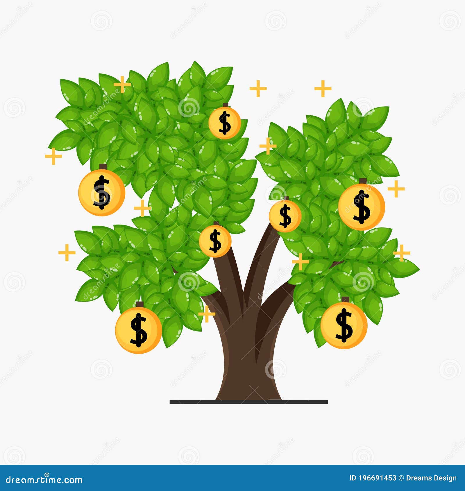 Money Tree Design Illustration Stock Vector - Illustration of dollar ...