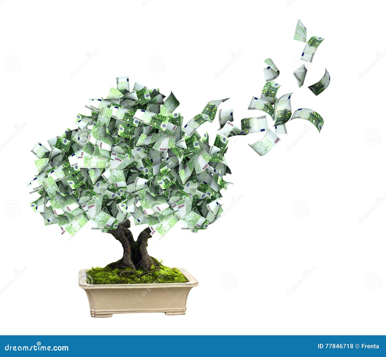 Money Tree with Euro Banknotes Stock Illustration - Illustration of ...